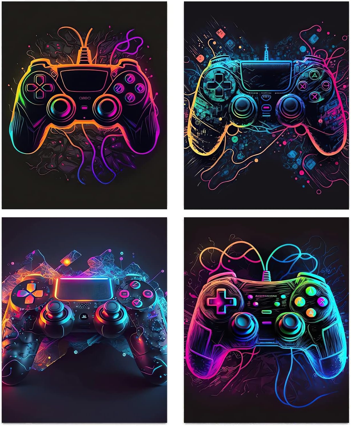 Amazon.com: WOVTCP Gaming Art Posters for Boys Room Decor, Gamer Wall ...