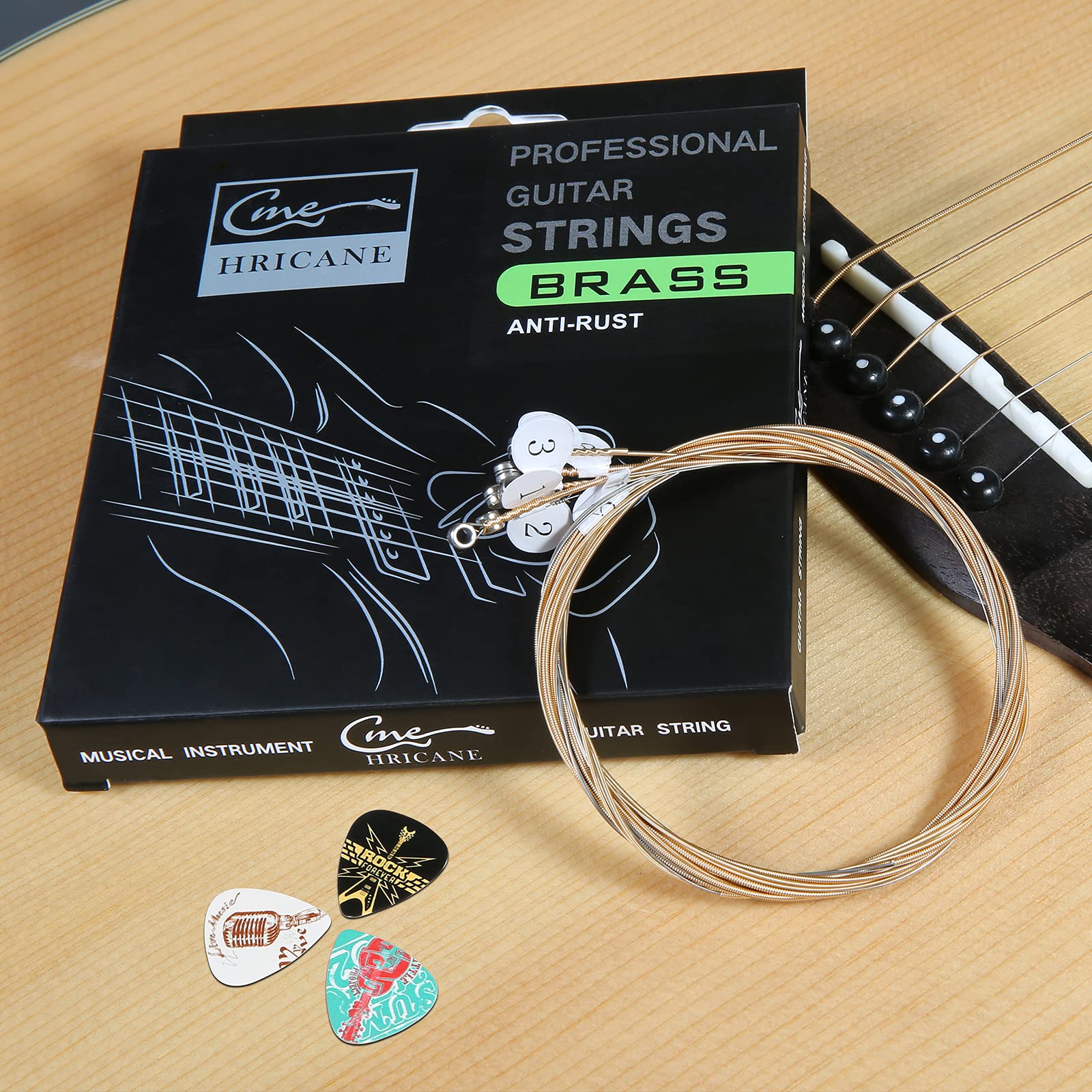 Snapklik.com : Hricane Acoustic Guitar Kit Strings (10-47)