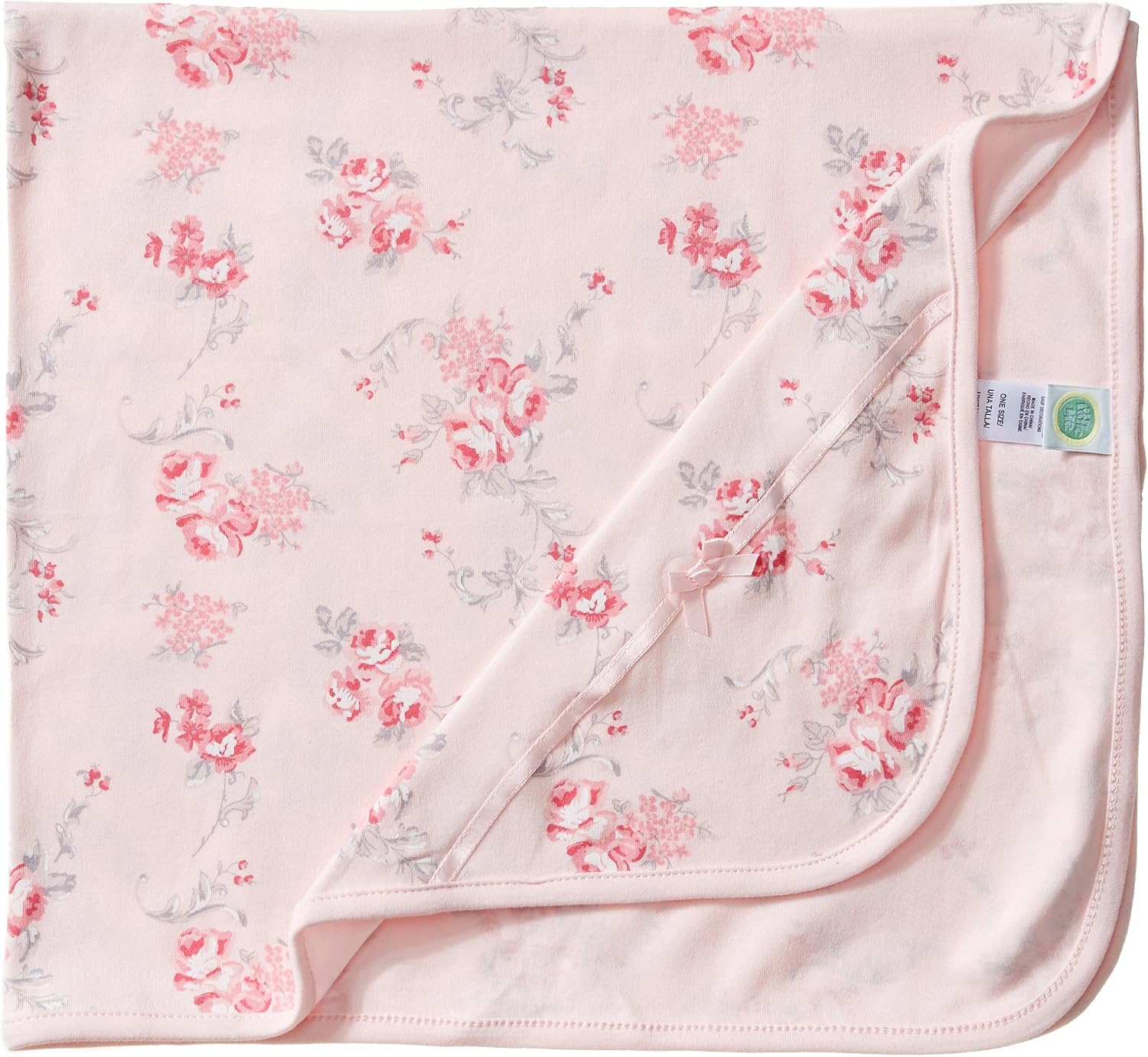 Amazon.com: Little Me Baby Girls' Scroll Rose Blanket, Pink Floral, One ...