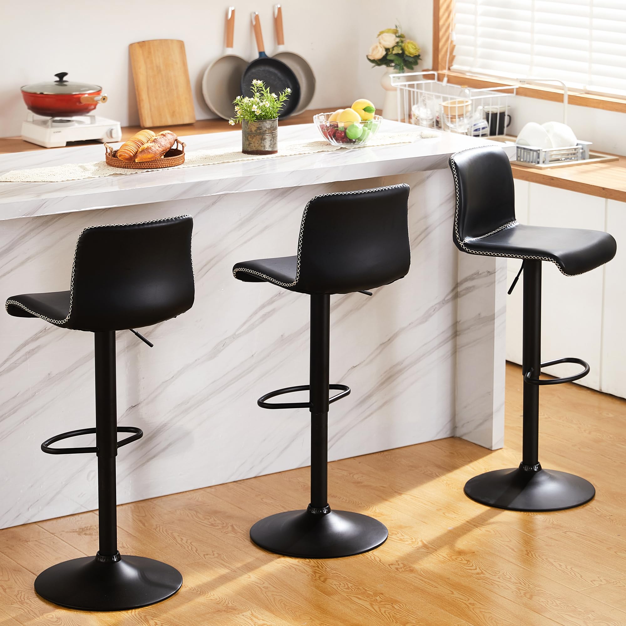 Snapklik.com : HeuGah Swivel Bar Stools Set Of 4, Counter Height Bar Stools