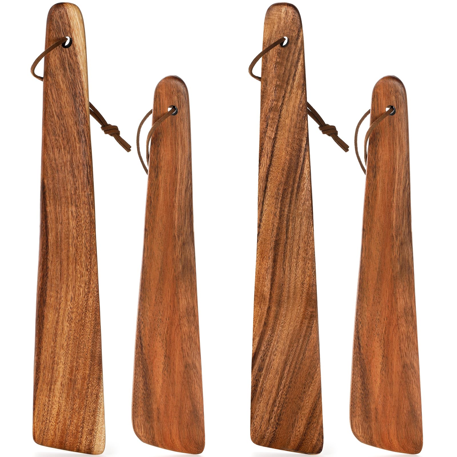 Amazon.com: Tebery 4 Pack Small Wood Flipper Teak Wood Spatula Set for ...