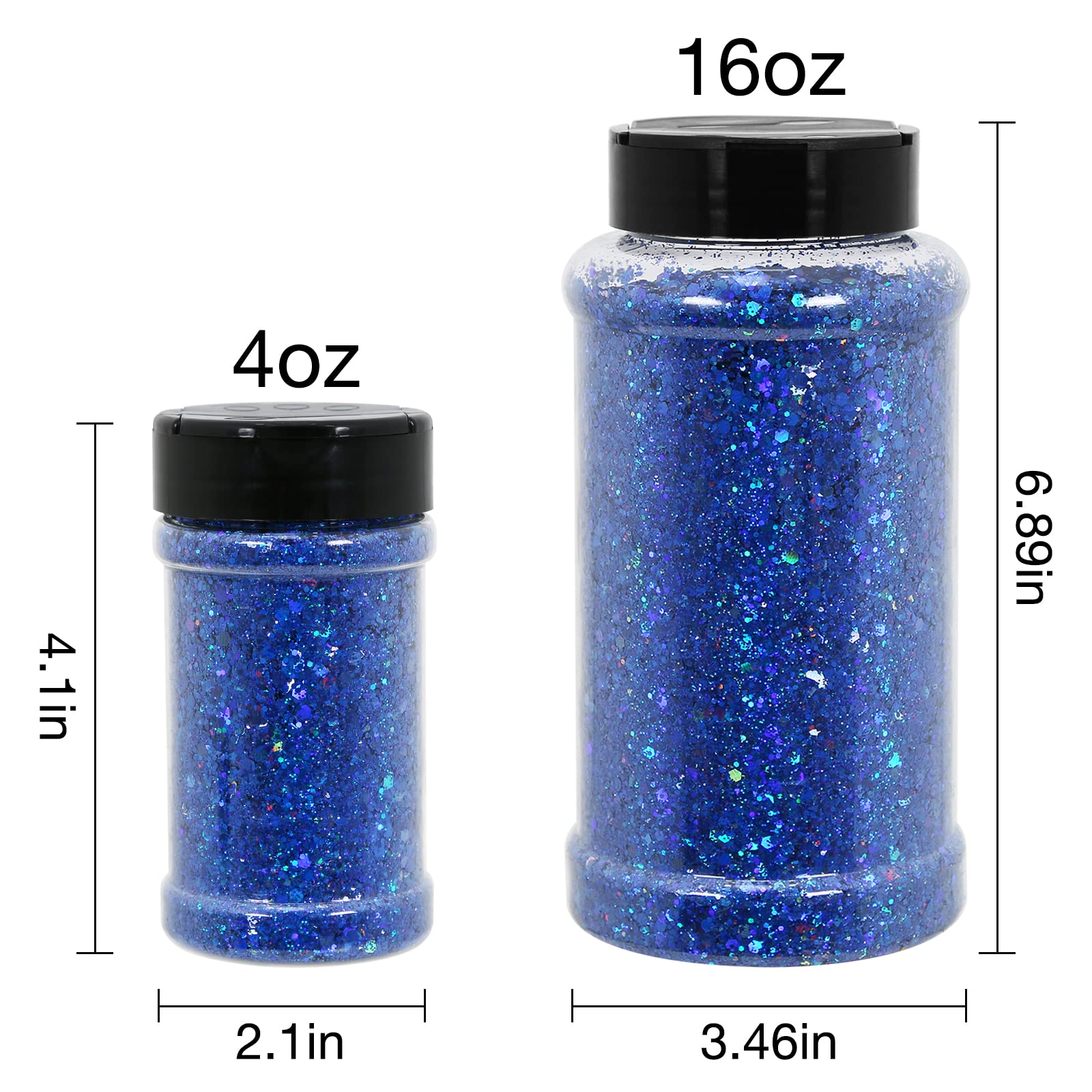 Snapklik.com : 1 Pound Royal Blue Holographic Glitter 16 Oz Mix Chunky ...