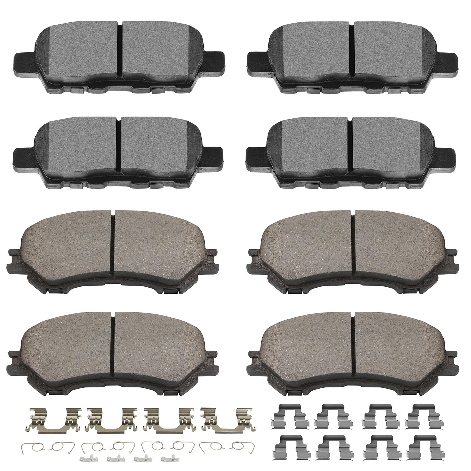 Amazon.com: SCITOO D1737 D1393 Ceramic Brake Pads Sets Front & Rear w ...