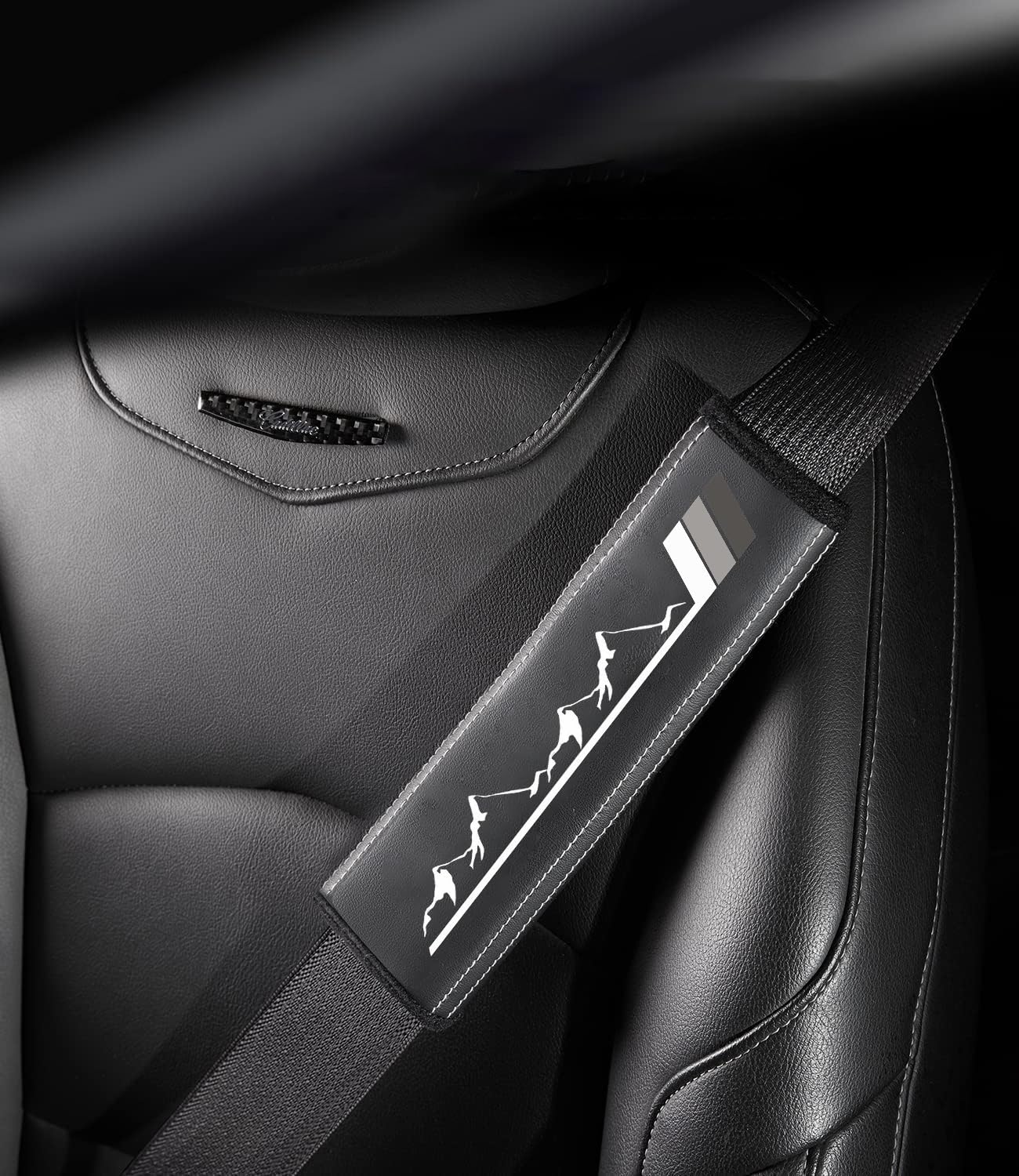 Amazon.com: DAOPERS 2Pcs Leather Seat Belt Cover Pad Shoulder ...