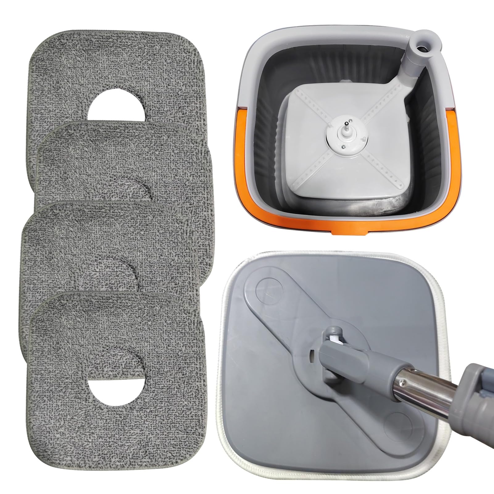 Buy Grebest Spin Mop and Bucket System, Self Wash Square Mop with ...