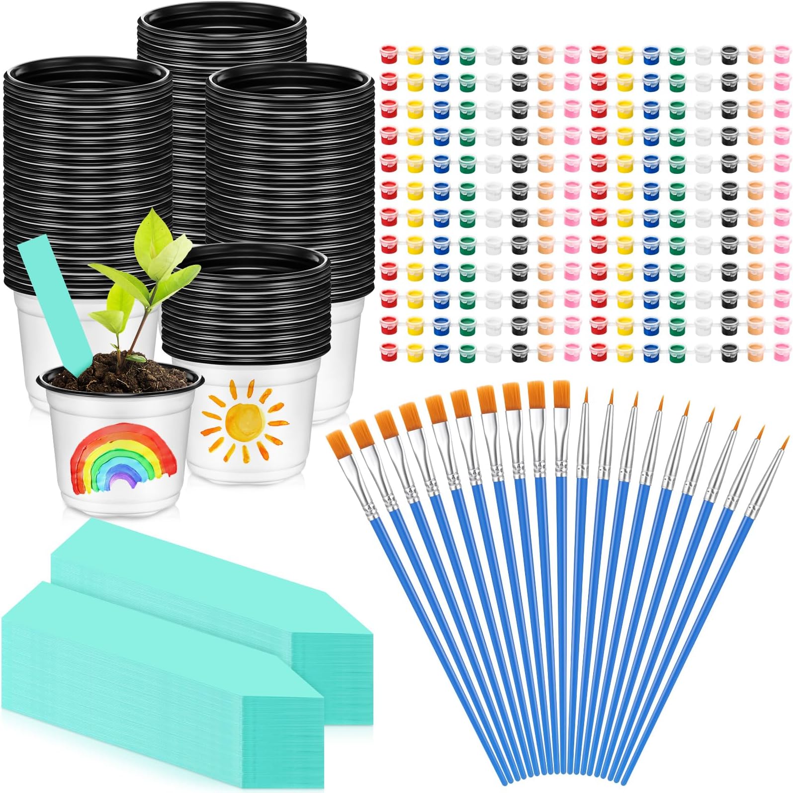 Amazon.com : FillTouch 175 Pcs Mini Acrylic Paint Set Flower Gardening ...