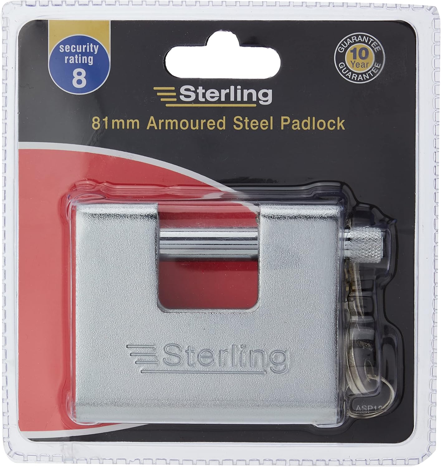 Sterling ASP181 81mm Armoured Steel Padlocks, Grey : Amazon.co.uk: DIY ...