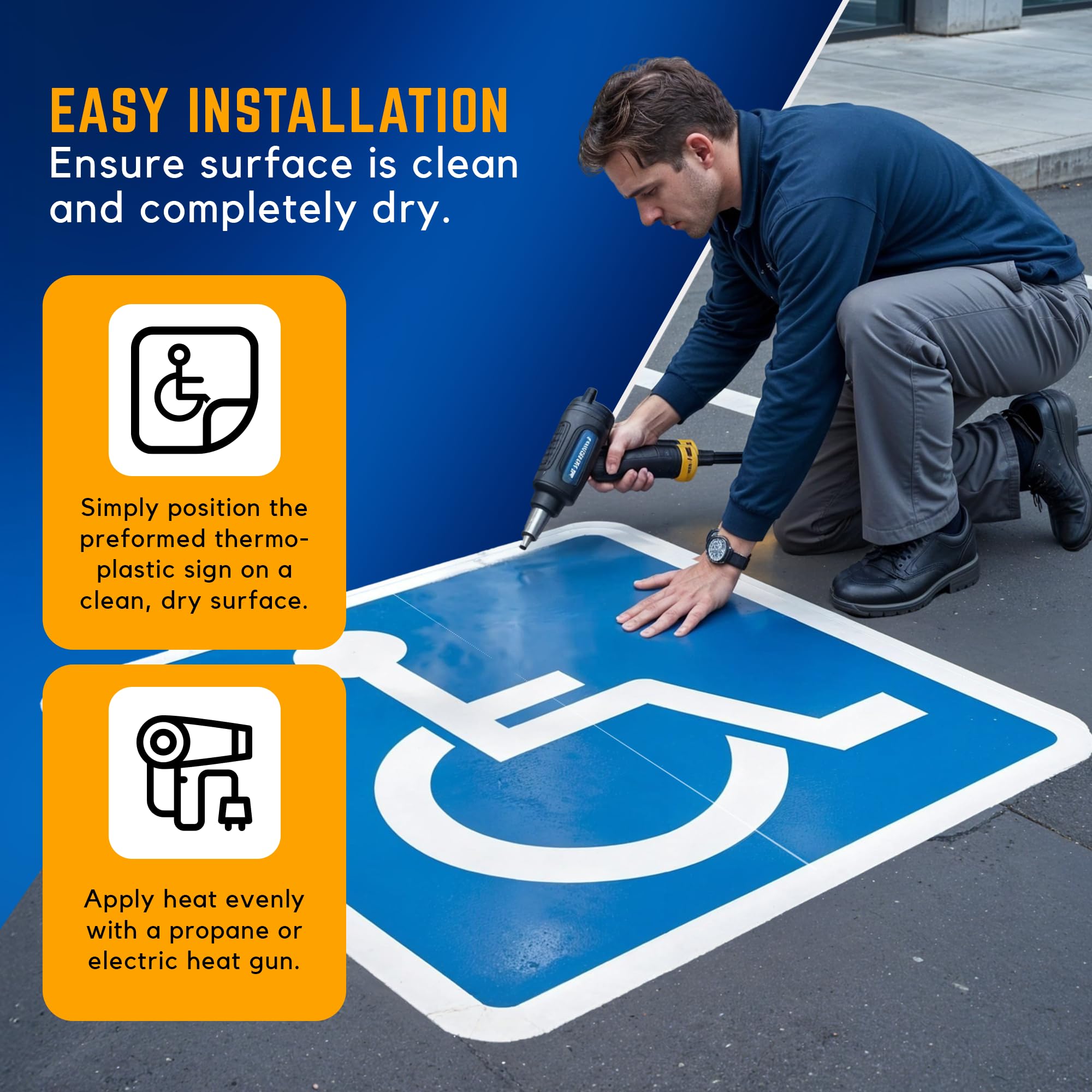 Snapklik.com : Handicap Parking Sign- Heat Applied Preformed Reflective ...