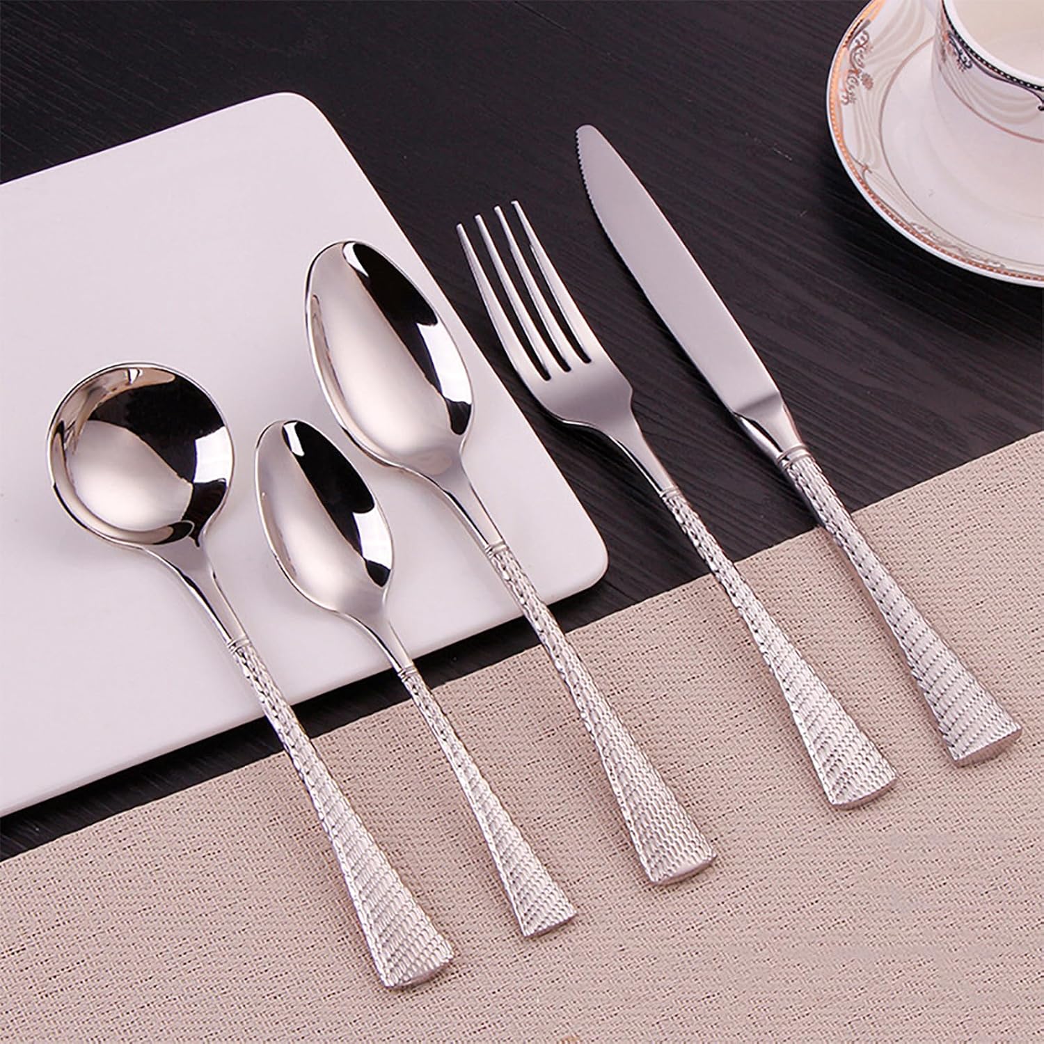 Amazon.com: Pink Silverware Set for 4, 20 Piece 18/8 Stainless Steel ...