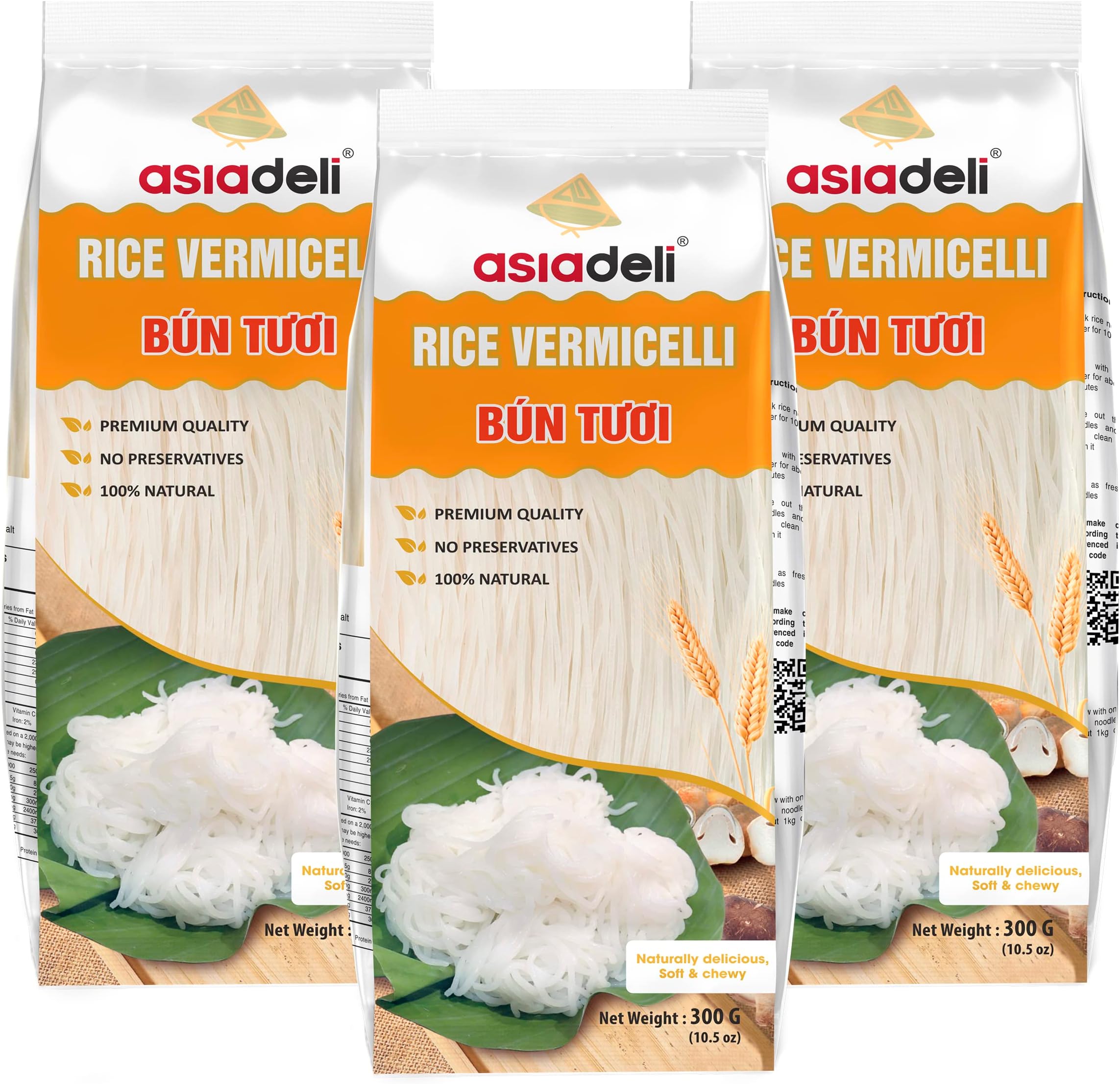 Amazon.com : Asian Best Premium Rice Vermicelli Bun Gao, 140z (3 Packs ...