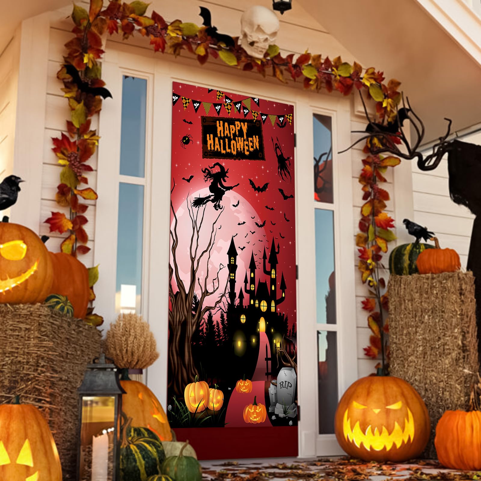 Snapklik.com : Halloween Door Decorations Banner, Halloween Door Cover ...