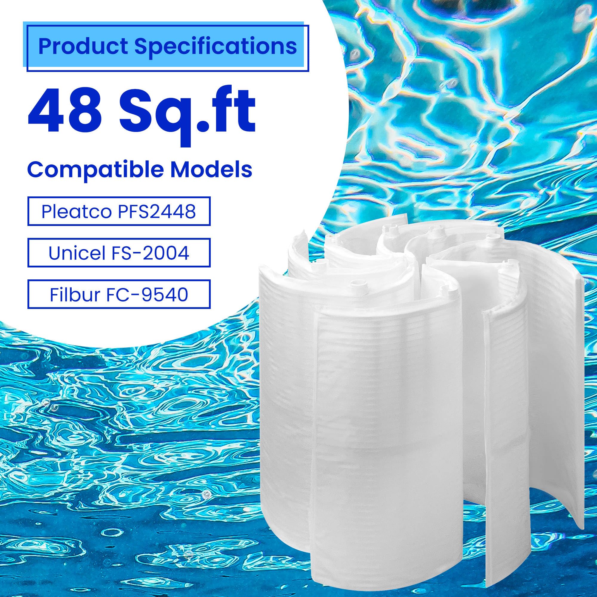 Poolzilla 48 Square Foot DE Grid Replacement - Compatible with Pleatco ...