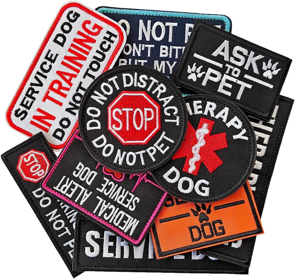 Amazon.com: Pistha 9 Pieces Removable Tactical Service Dog Vest Patches ...