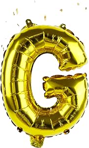 Amazon.com: Gold Letter “G” Balloons 16 Inch, Mylar Foil Letter ...