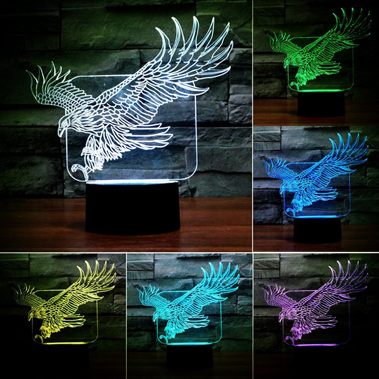 Amazon.com: SUPERNIUDB 3D Hippo Night Light LED USB 7 Color Change LED ...