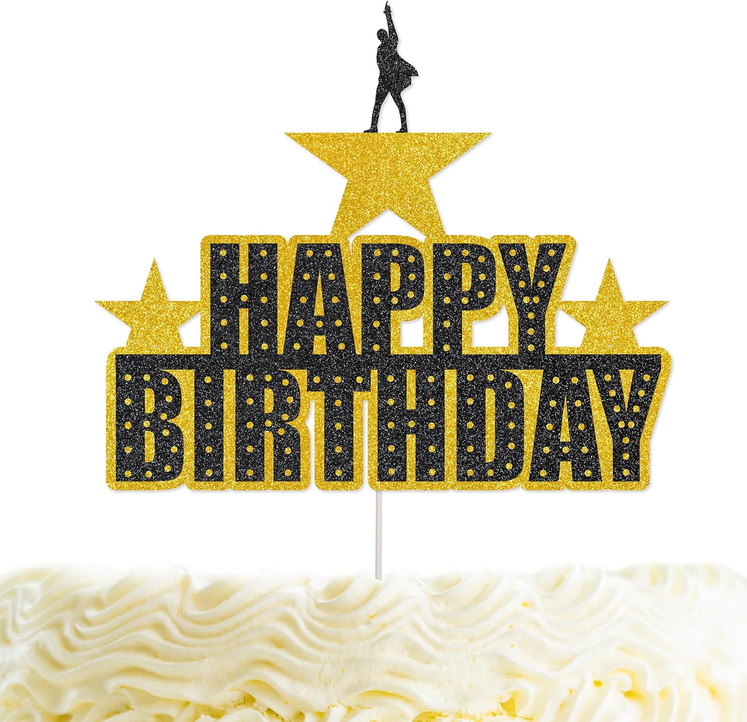 Amazon.com: Hamilton Happy Birthday Cake Topper Glitter Hamilton ...