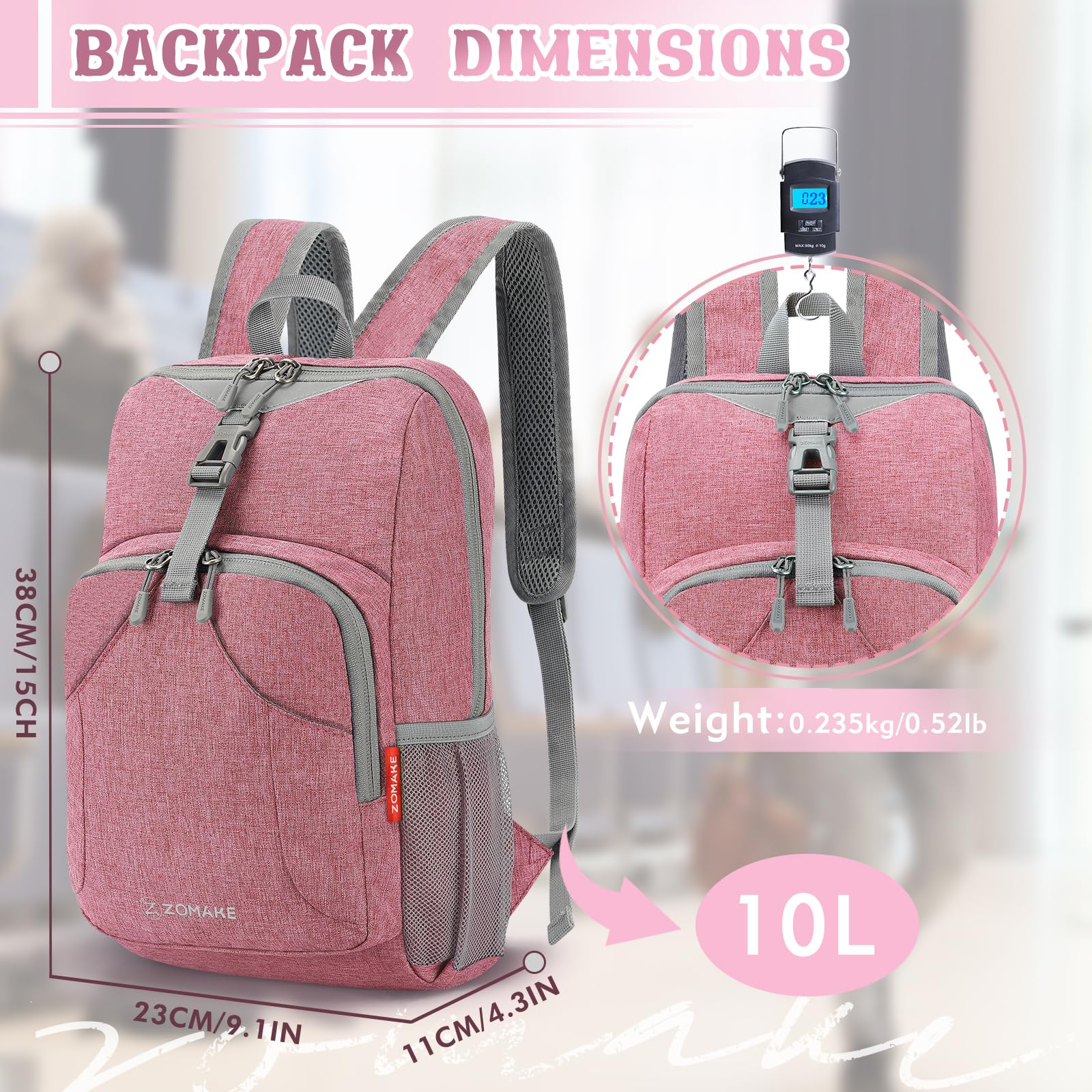 Snapklik.com : ZOMAKE Ultra Lightweight Backpack 10L, Small Hiking ...