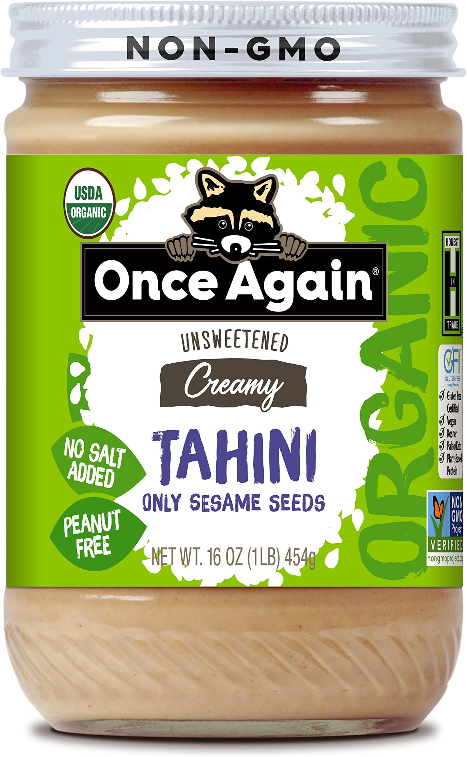 Amazon.com : Once Again Organic Sesame Tahini, 16oz - Salt Free ...