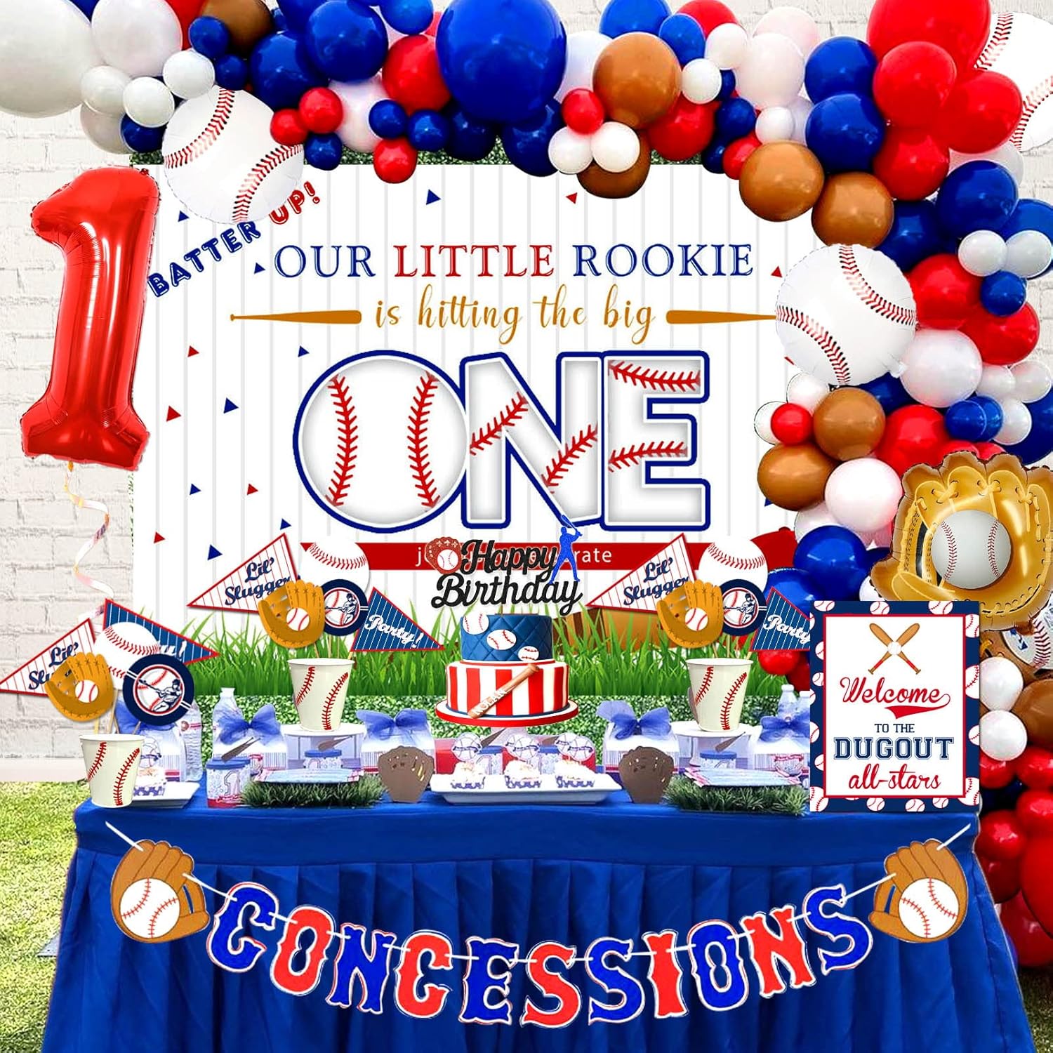 Amazon.com: Rookie of the Year 1st Birthday Decorations, Baseball Party ...
