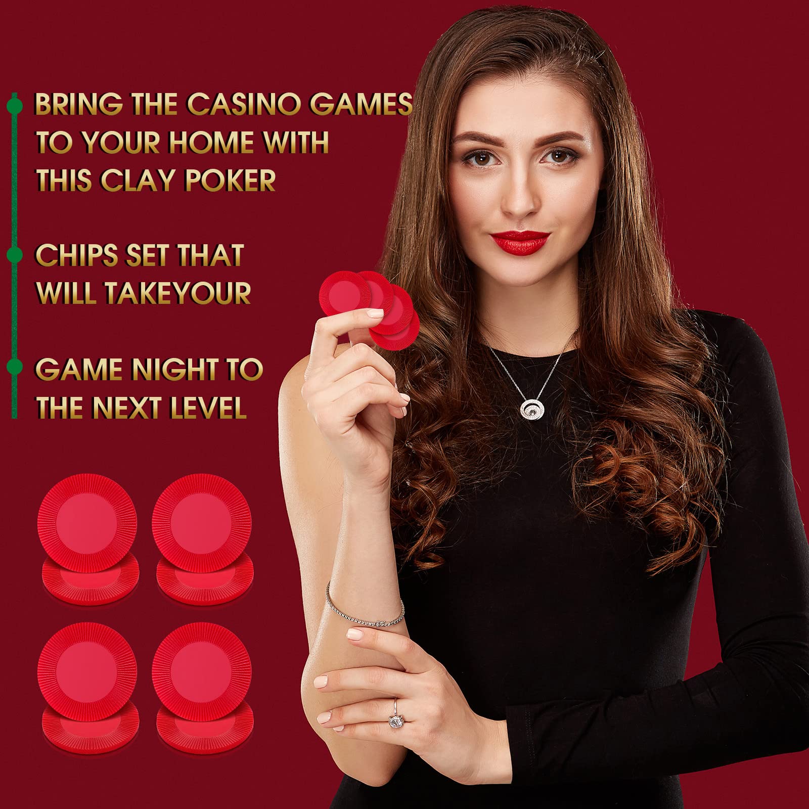 Snapklik.com : 500 Pcs Red Plastic Poker Chips Bulk 1.5 Inch Mini Bingo ...