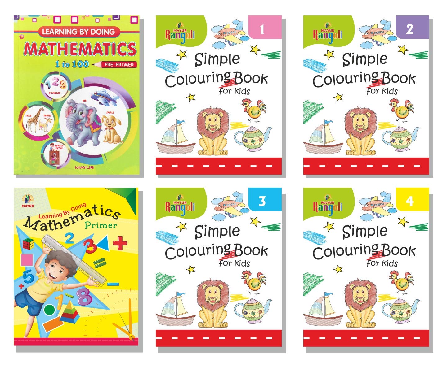 Buy Mathematics Maths drawing book set brain game Pack of 6 books for ...