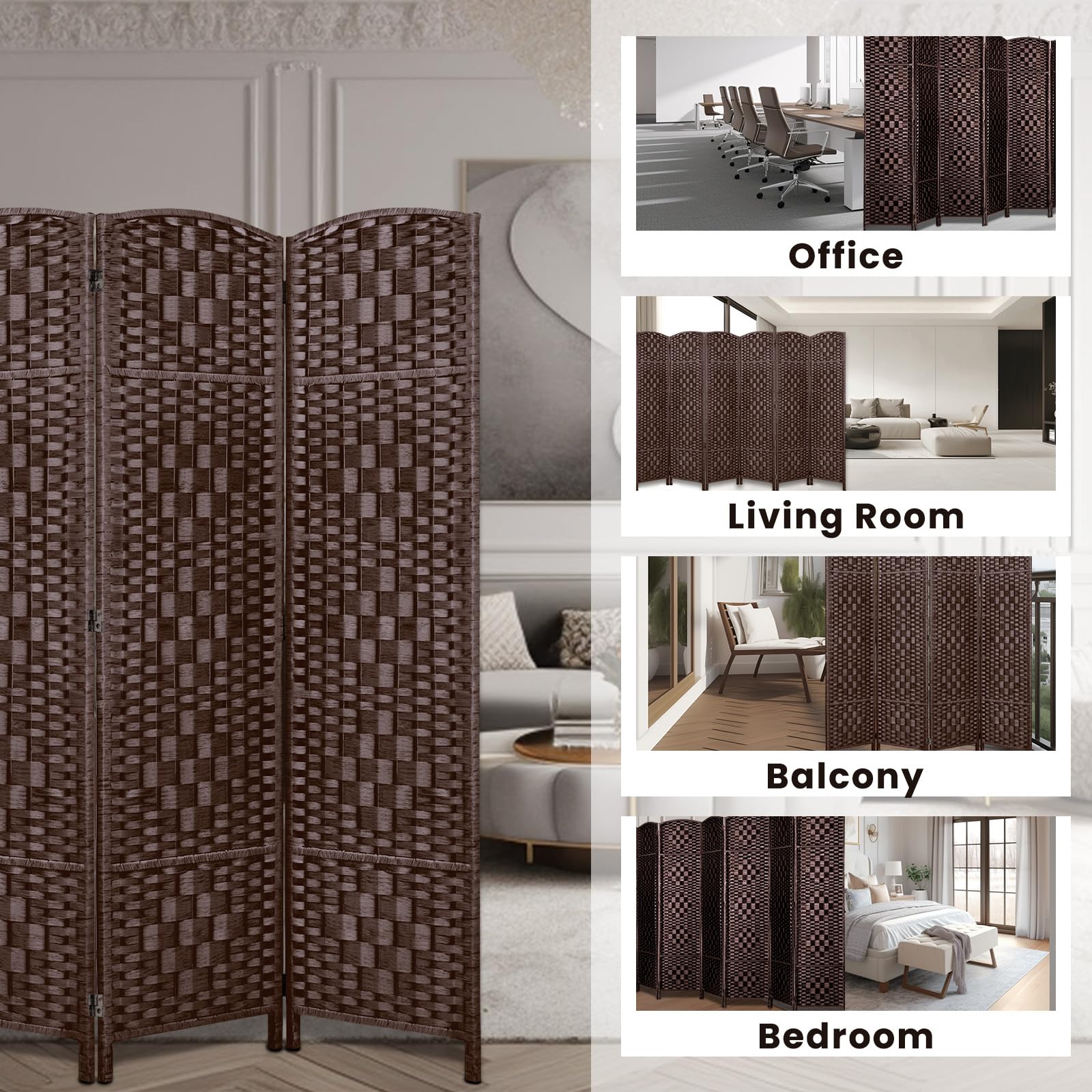Snapklik.com : Room Divider, 6 Ft Tall Room Dividers And Folding ...