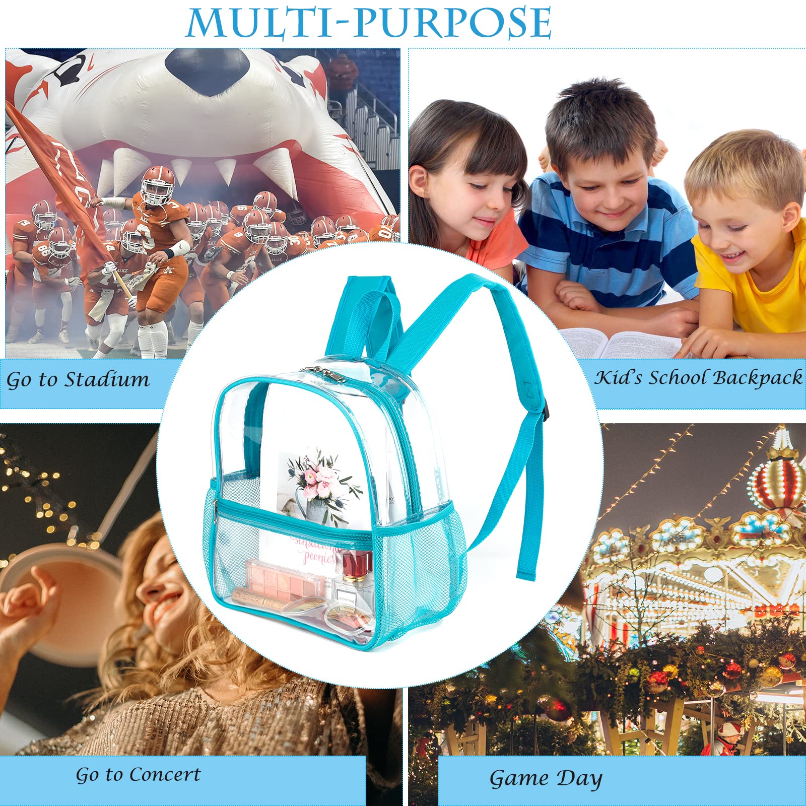 Snapklik.com : Fomaris Stadium Approved Clear Backpack 12x12x6, Small ...