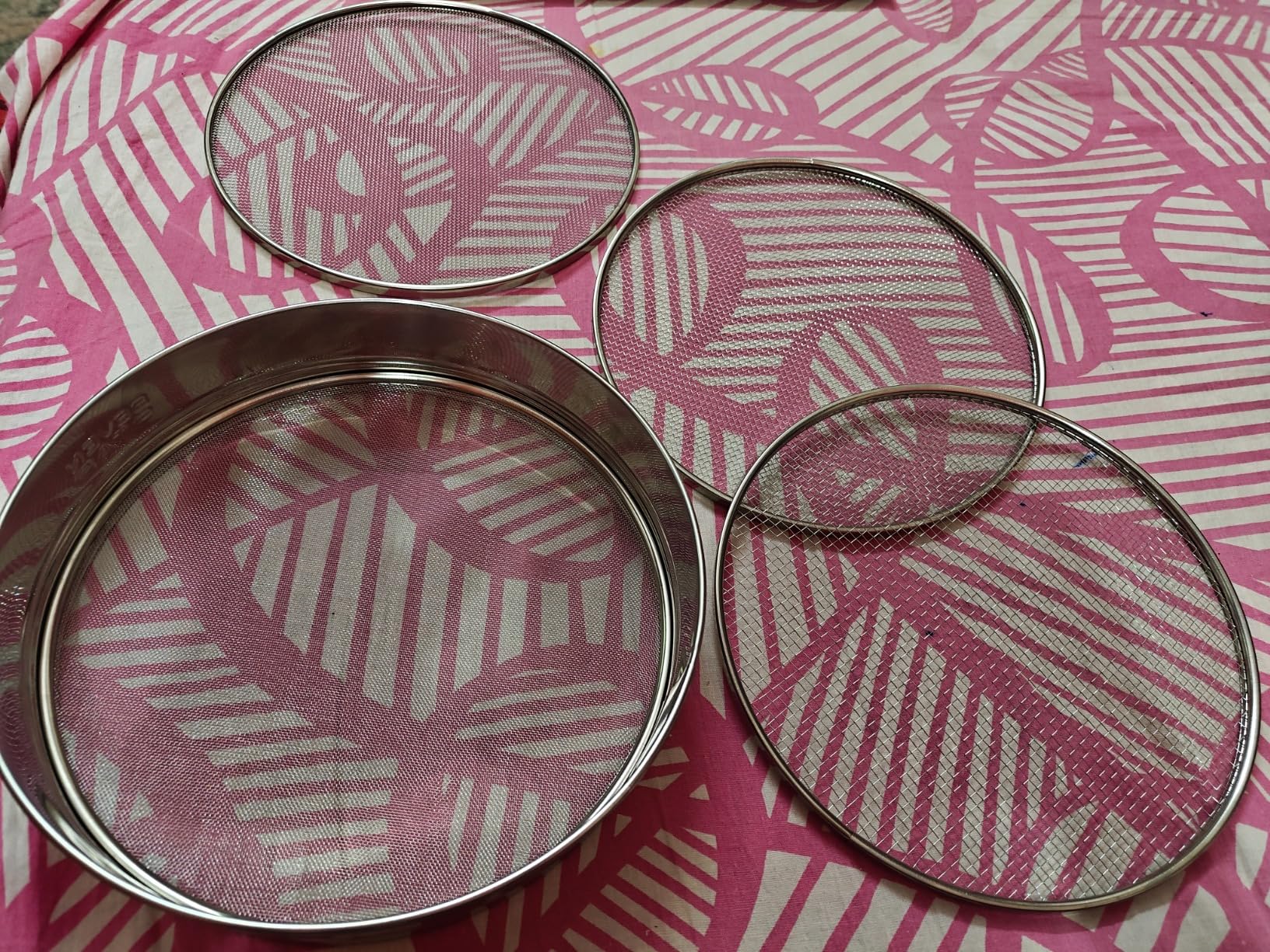Buy Stainless Steel 4 in 1 Interchangeable Sieve Set of 5, Flour Chalni ...