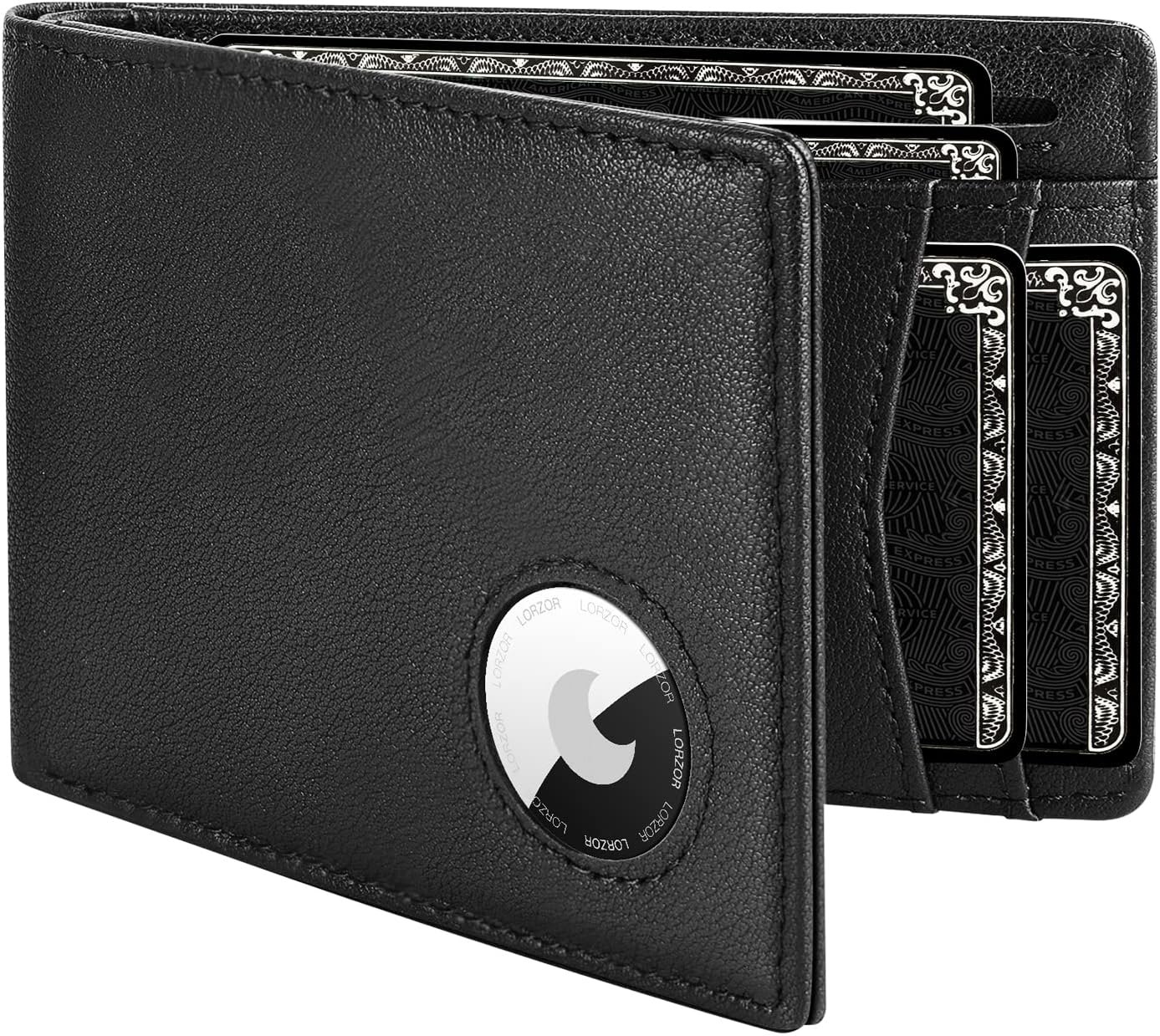 Amazon.com: LORZOR AirTag Wallet - Minimalist Front Pocket Mens Wallet ...