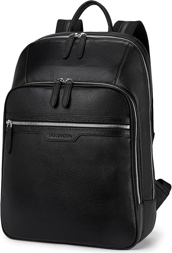 BOSTANTEN Leather Backpack School Laptop Travel Camping Computer ...