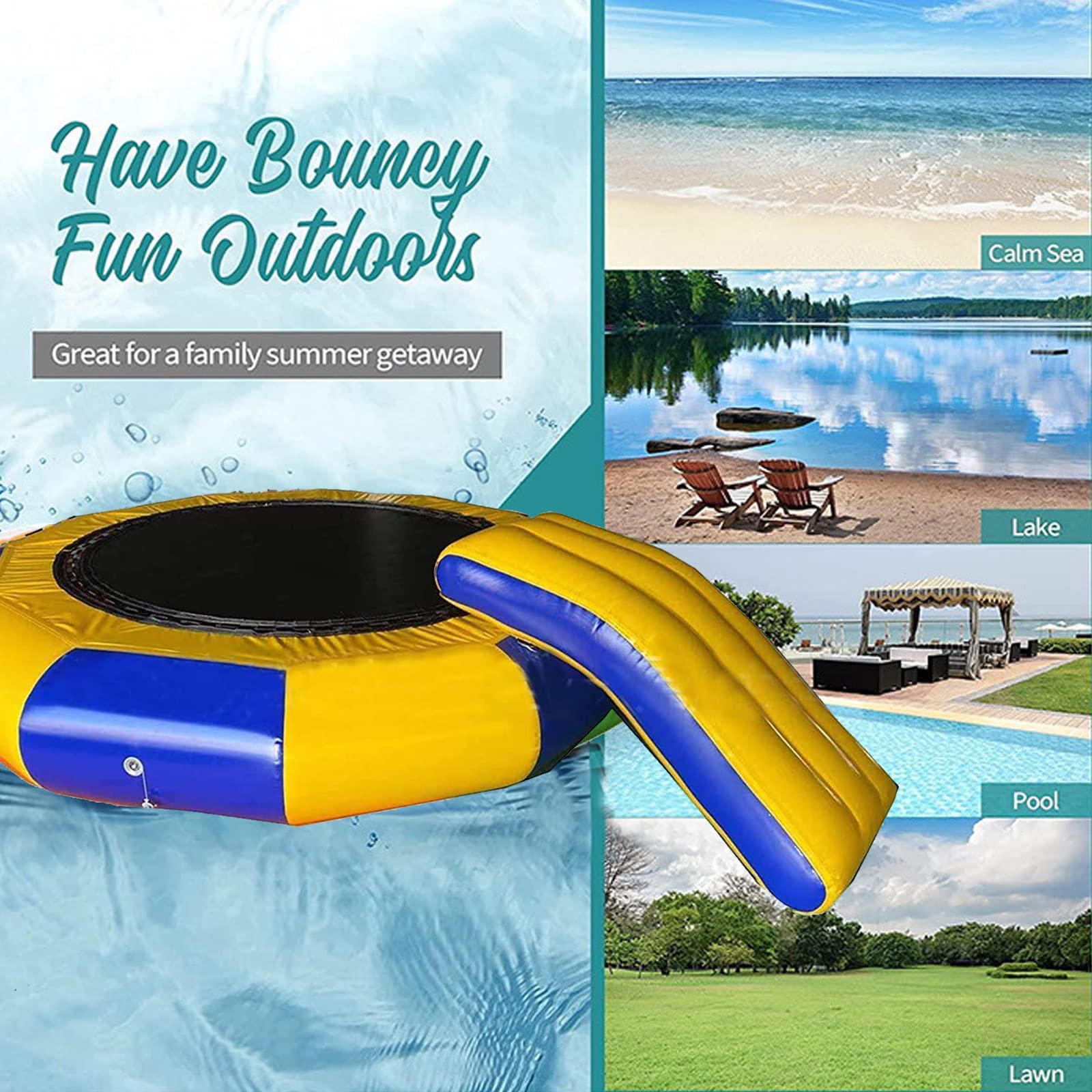 Summerella Big Bouncie, 10Ft Inflatable Water Trampoline, 40% OFF