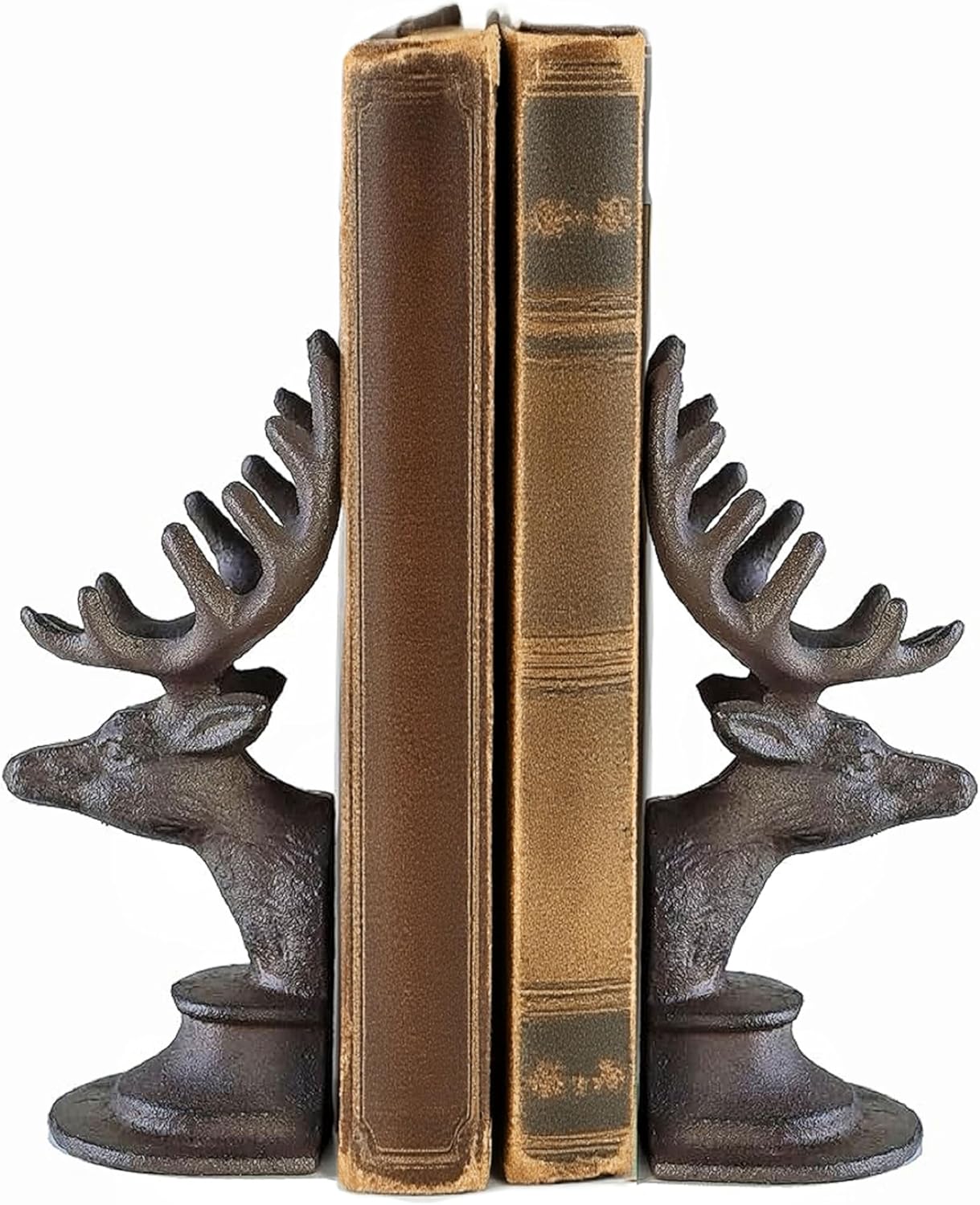 Amazon.com: Remenna Decorative Bookend Deer Head Antler Book Ends Heavy ...