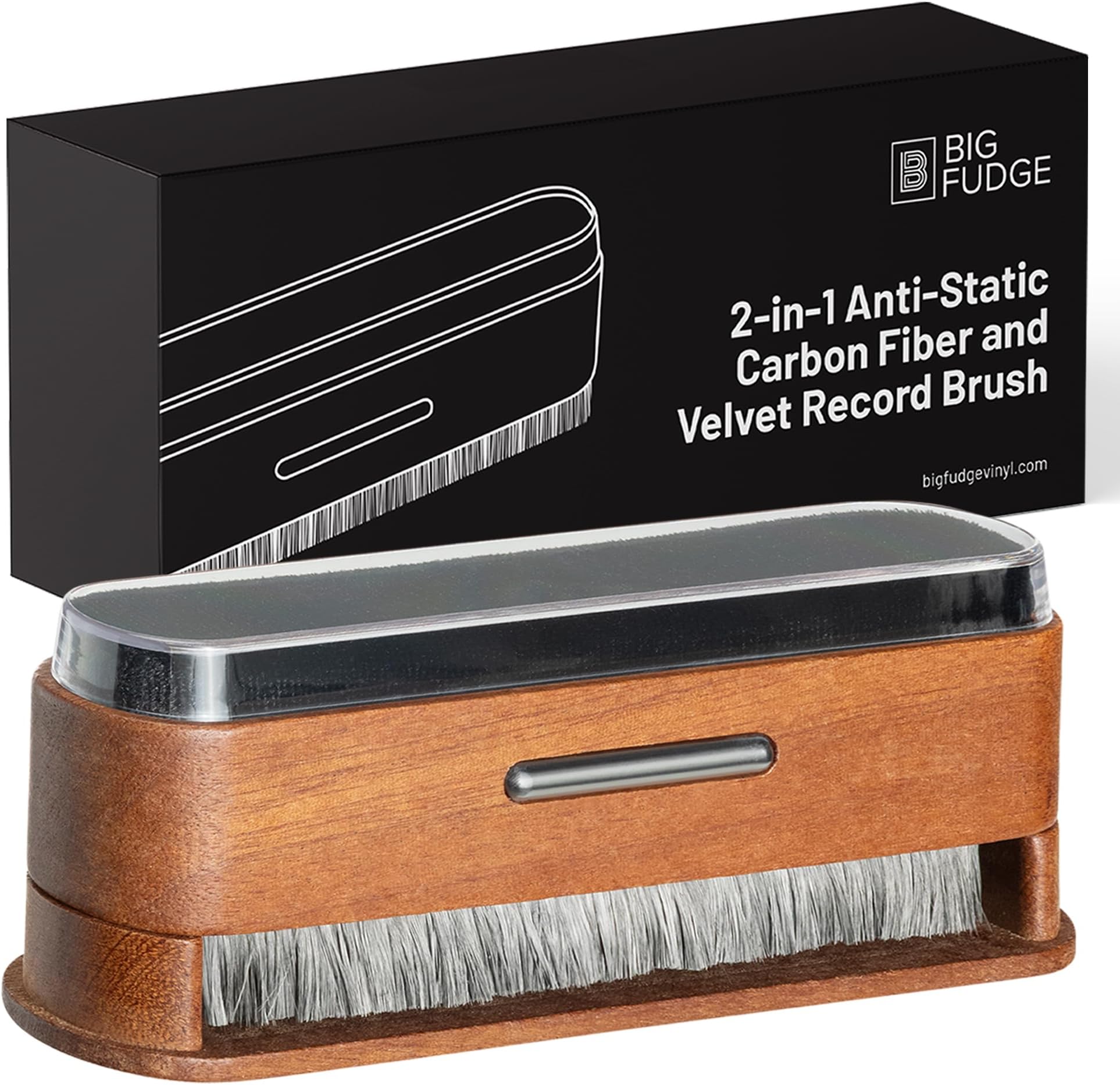 Amazon.com: Big Fudge Vinyl 2-in-1 Wooden Record Cleaning Brush ...