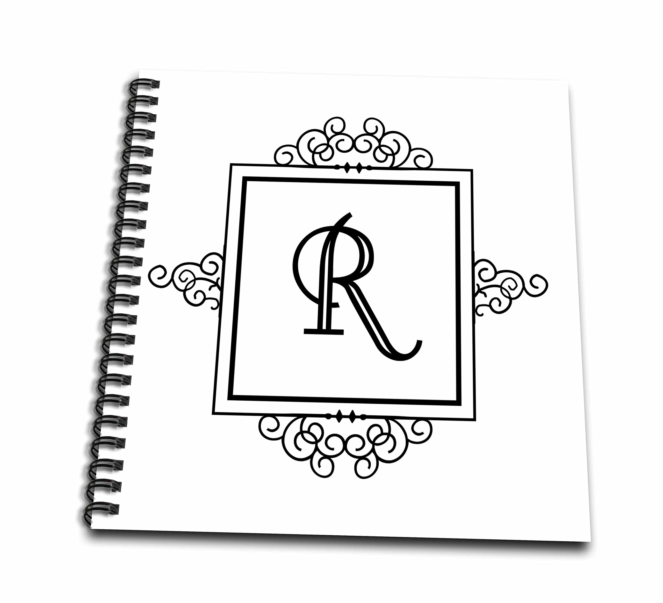 Elegant Letter R 3dRose Initial Letter R Personal Monogrammed Fancy