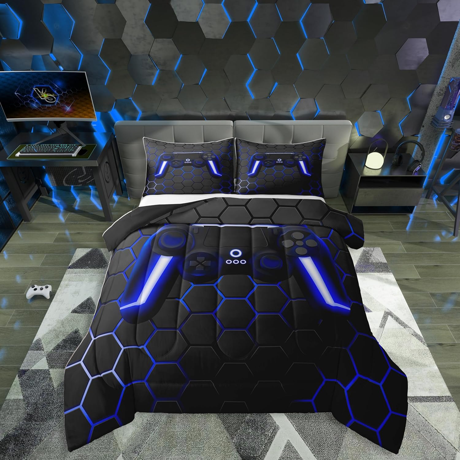 Amazon.com: Erosebridal Gaming Comforter Set for Boys Gamer Comforter ...