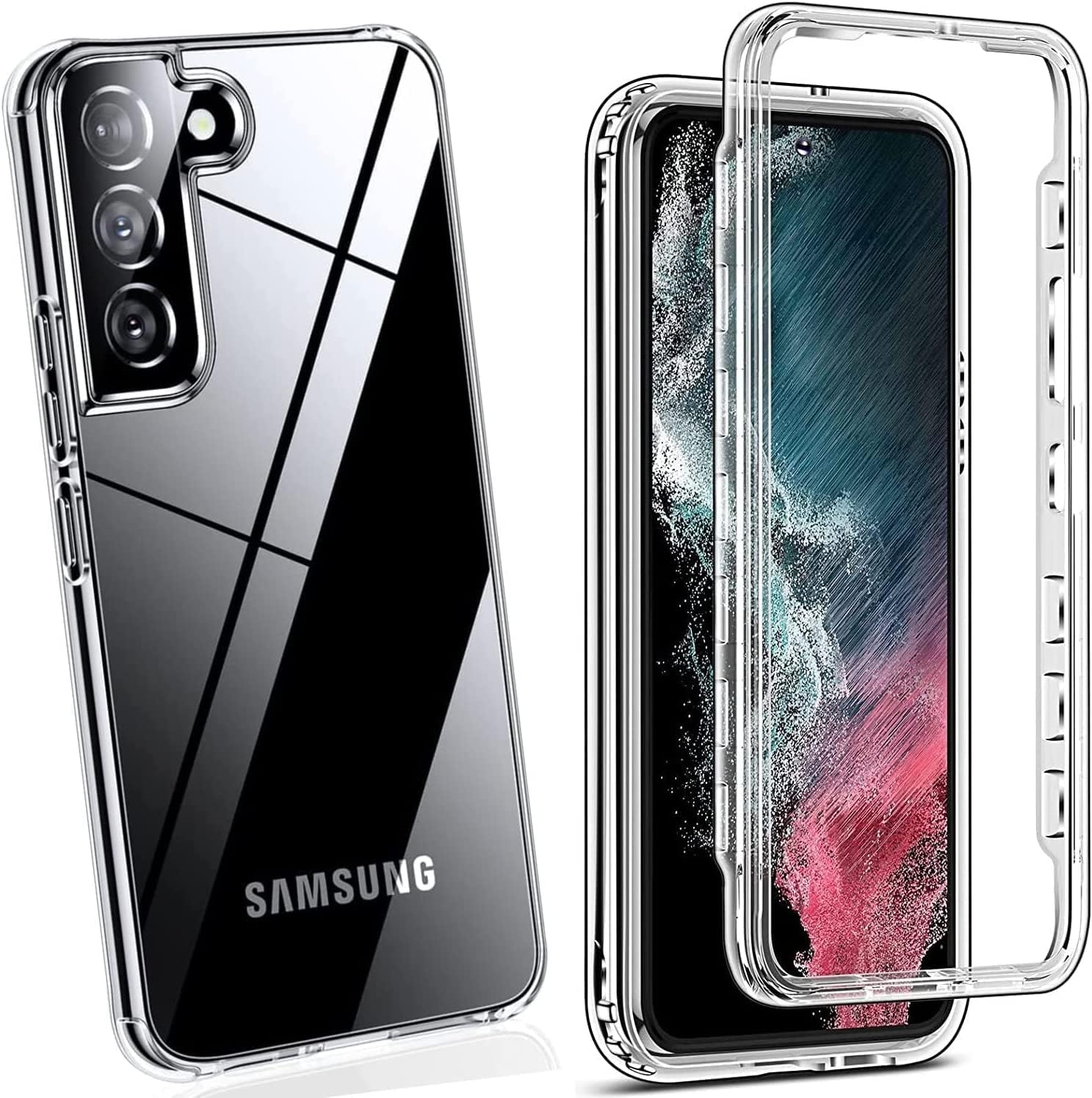 NWNK13 For Samsung Galaxy A05s Case Crystal Clear Slim Fit Front & Back 360° Case Built-in ...