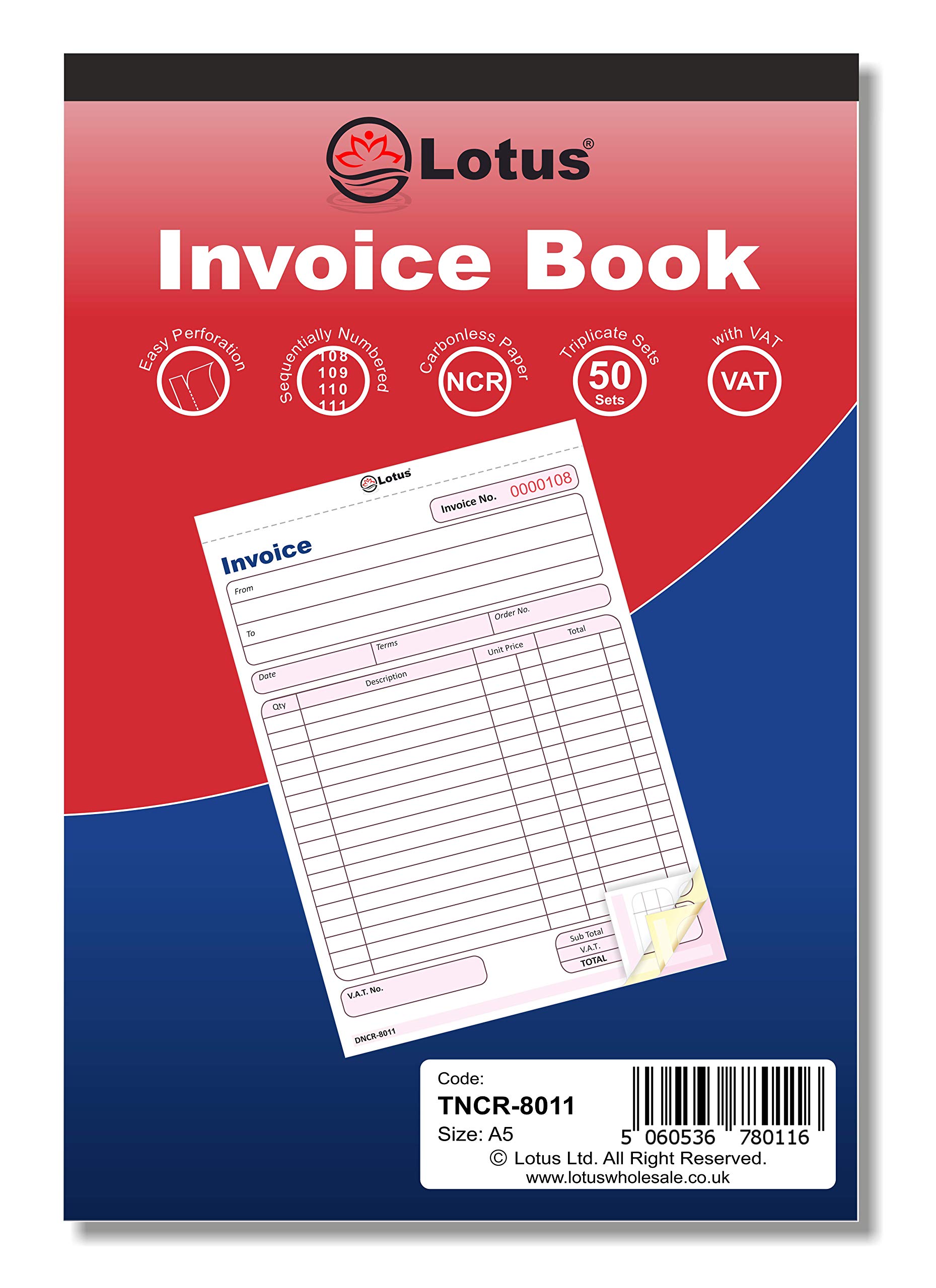 Buy Triplicate Invoice Book | 3-Part Invoice Book Triplicate | A5 (143 ...