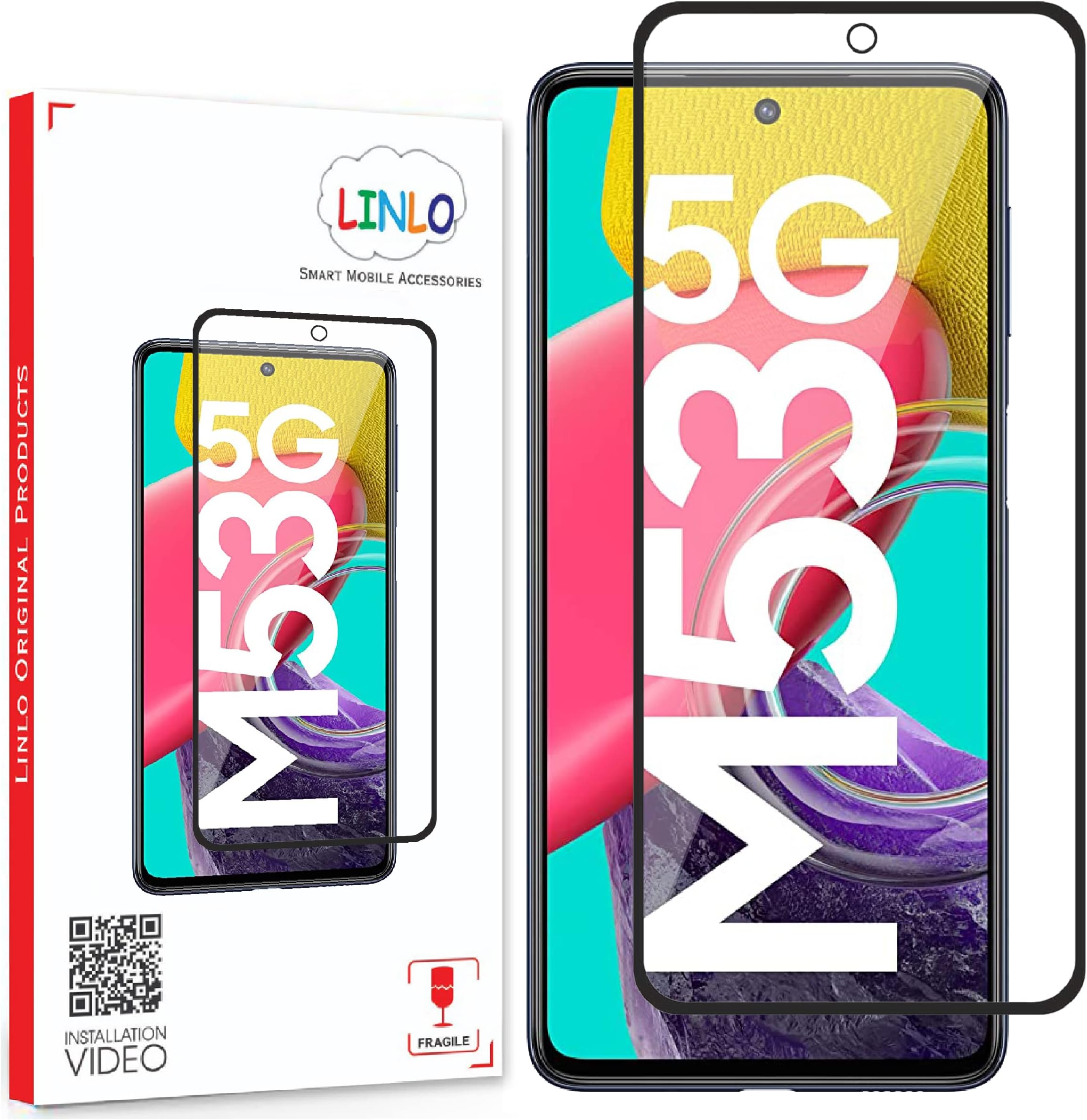 POPIO Tempered Glass Screen Protector Compatible For Samsung Galaxy M52 5G / M53 / M54 / F54 ...