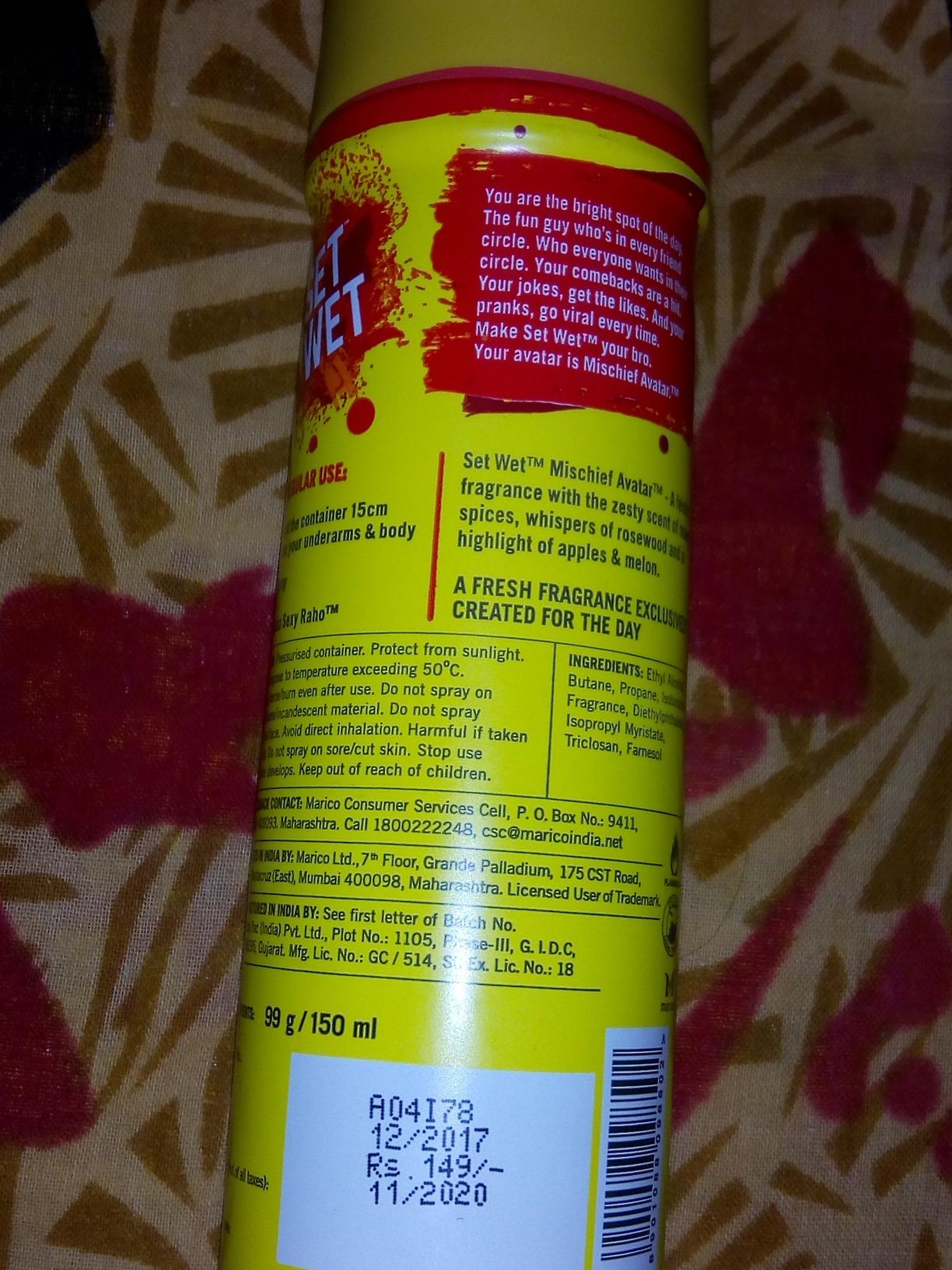 SET WET Deodorant For Men Mischief Avatar Spicy Wood, 150ml : Amazon.in ...