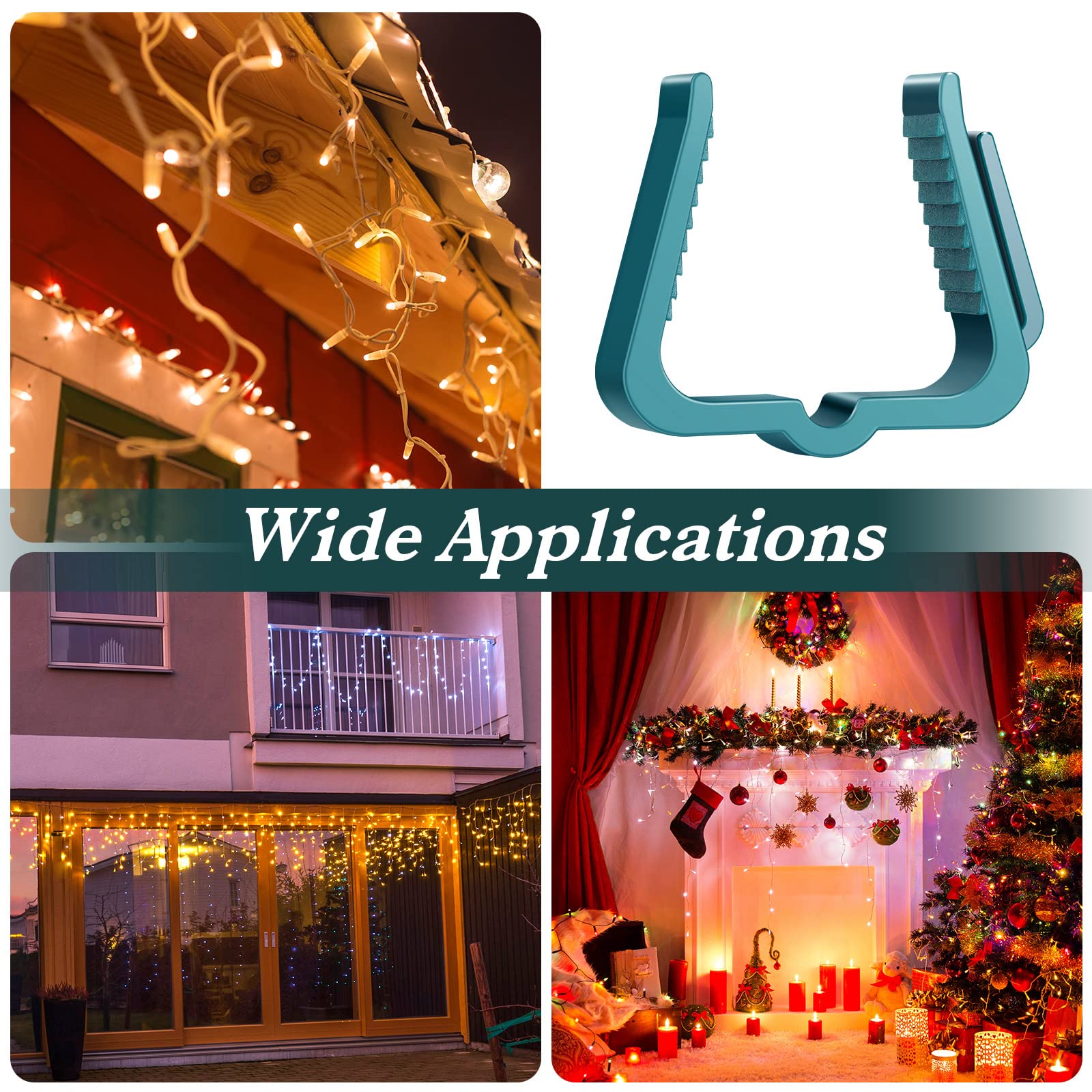 Marsui 500 Pcs Christmas Light Hanger Hooks 1 5/8 inch Fascia Boards ...