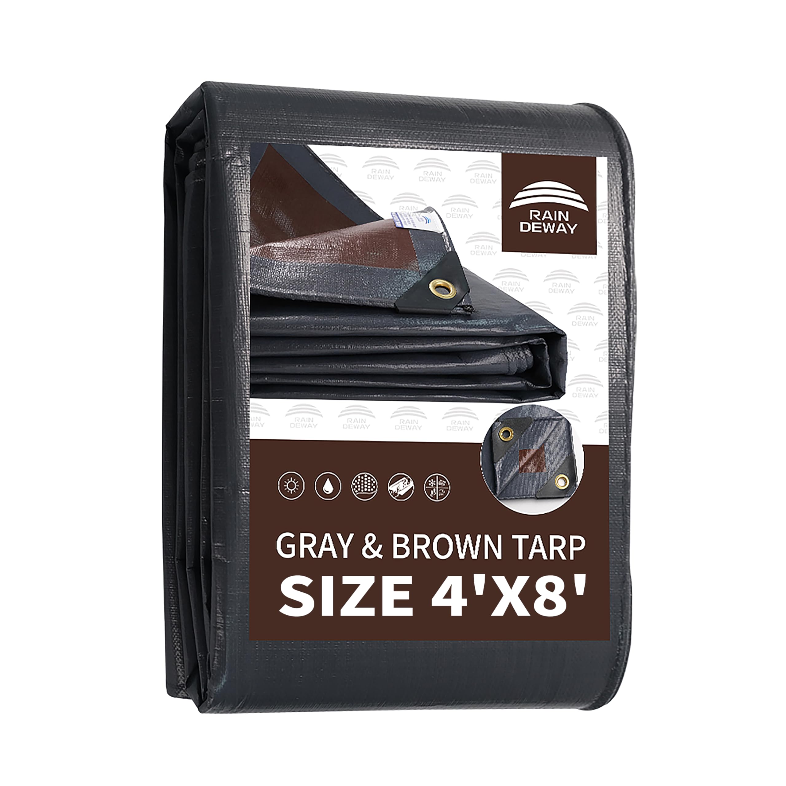 RAINDEWAY 4x8 Feet Super Heavy Duty Tarp 18 Mil, UV Resistant ...