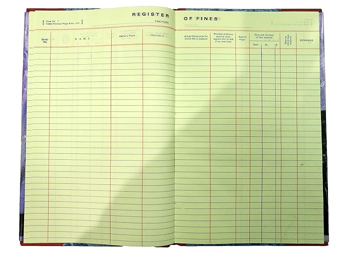 LRS Form 1 Register of Fines, prescribed Under Minimum Wages Rules ...