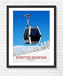Amazon.com: Stratton Mountain Poster,Ski poster,Ski art poster,Ski ...