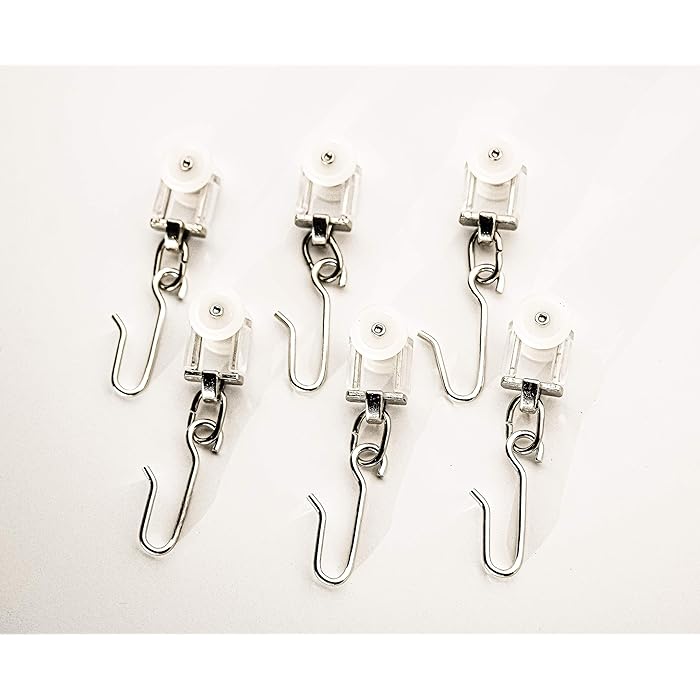 Buy Curtain Track Roller Hooks- 20 pcs-Ceiling Curtain Track Runner ...