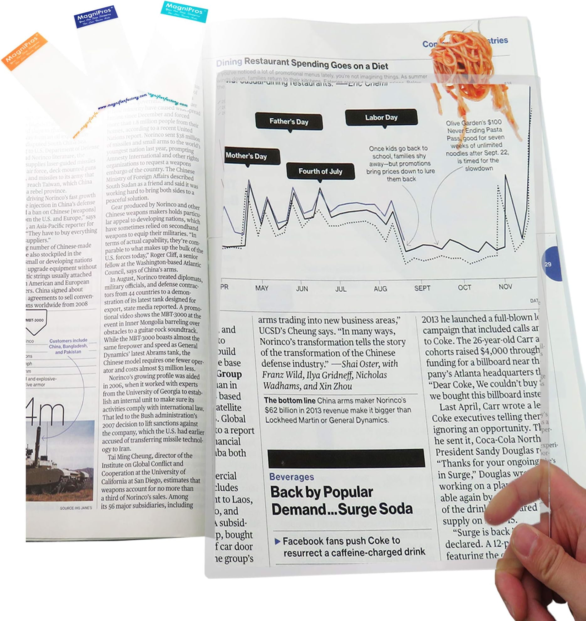 Amazon.com: MagniPros (2 Pack) Large Full Page 3X Premium Magnifying ...