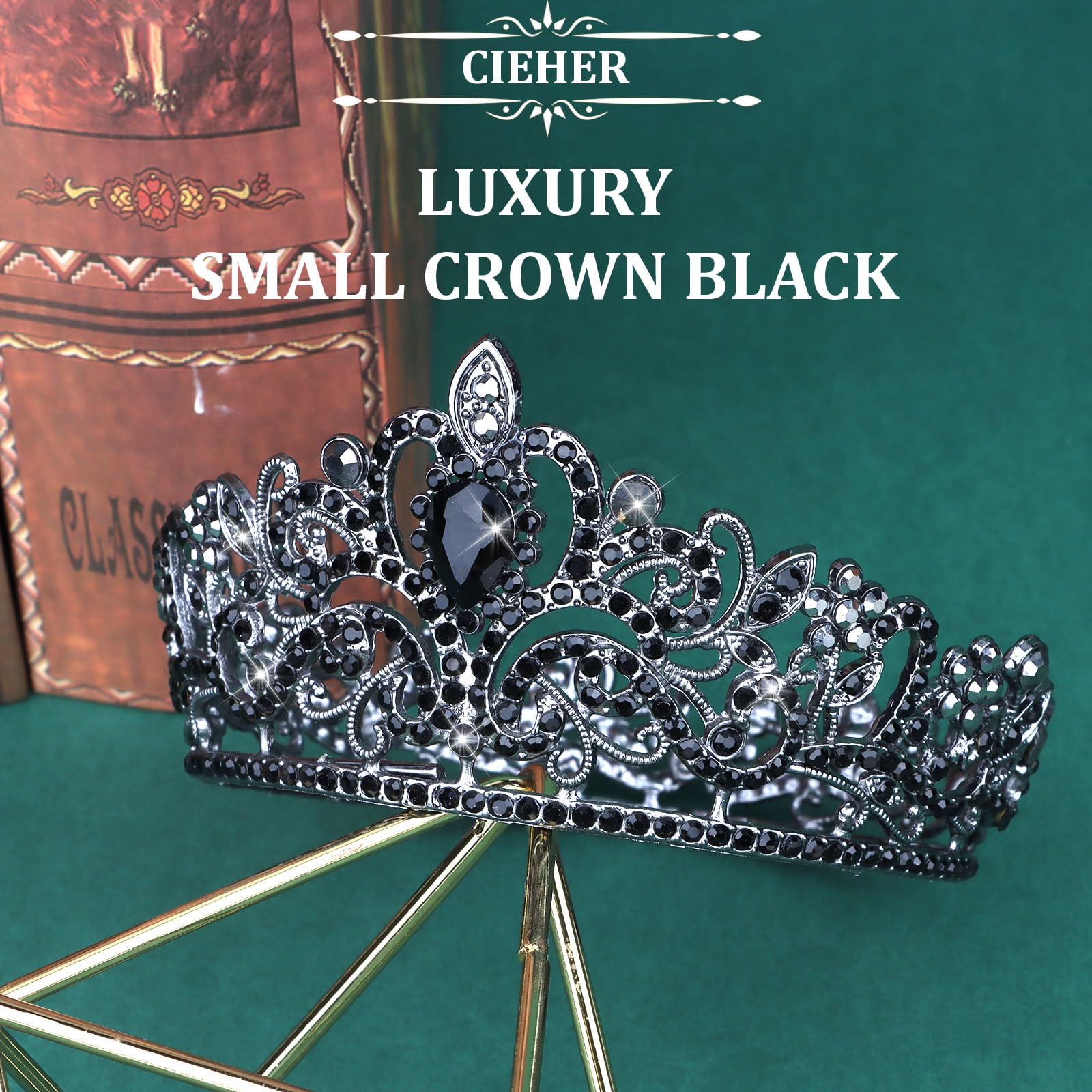 Snapklik.com : Black Small Crown For Girls Princess Tiara Birthday Cake ...