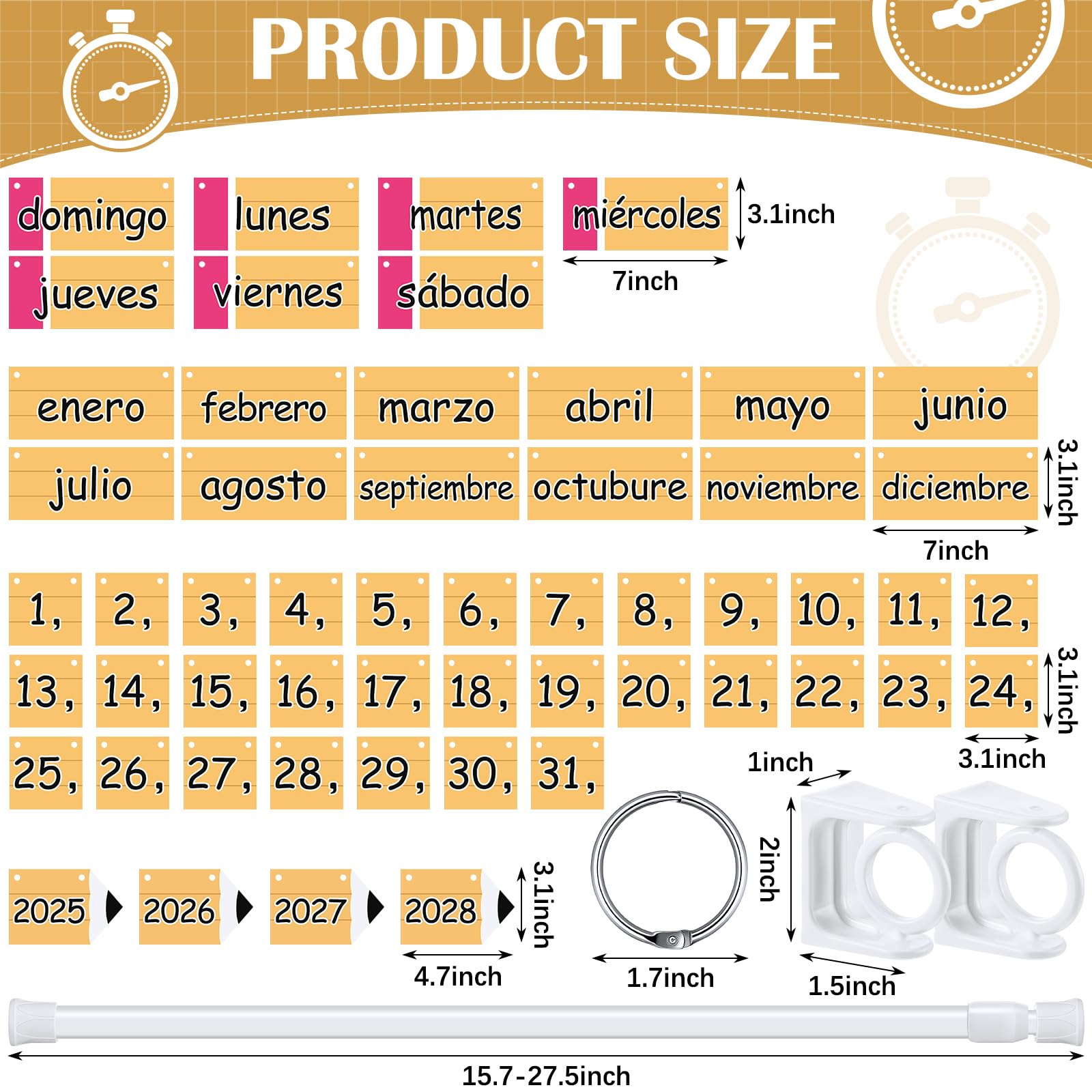 Snapklik.com : Kosiz Spanish Classroom Calendar Calendario Espanol ...