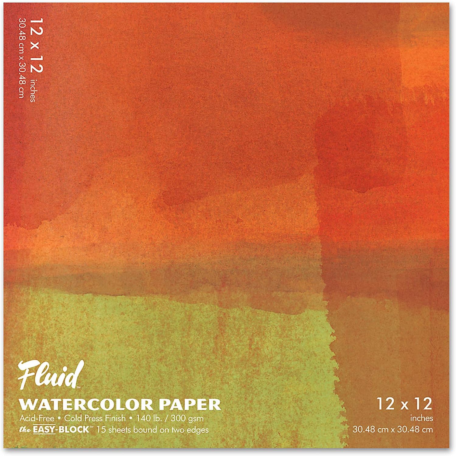 Amazon Fluid Artist 140LB Watercolor Paper Block 12x12 Cold amazon-fluid-artist-140lb-watercolor-paper-block-12x12-cold