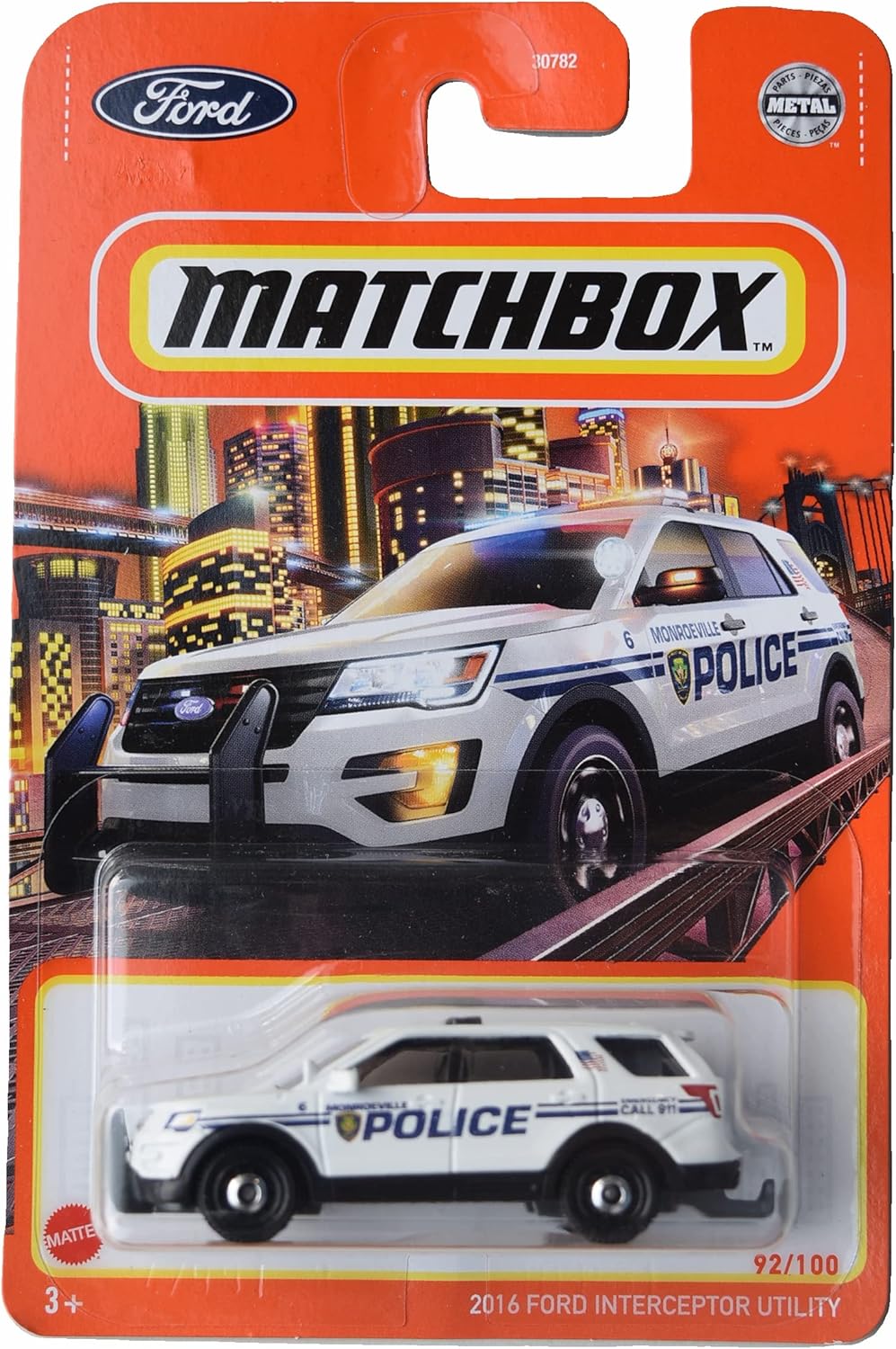 Amazon.com: Matchbox 2016 Ford Interceptor Utility, Police 92/100 ...