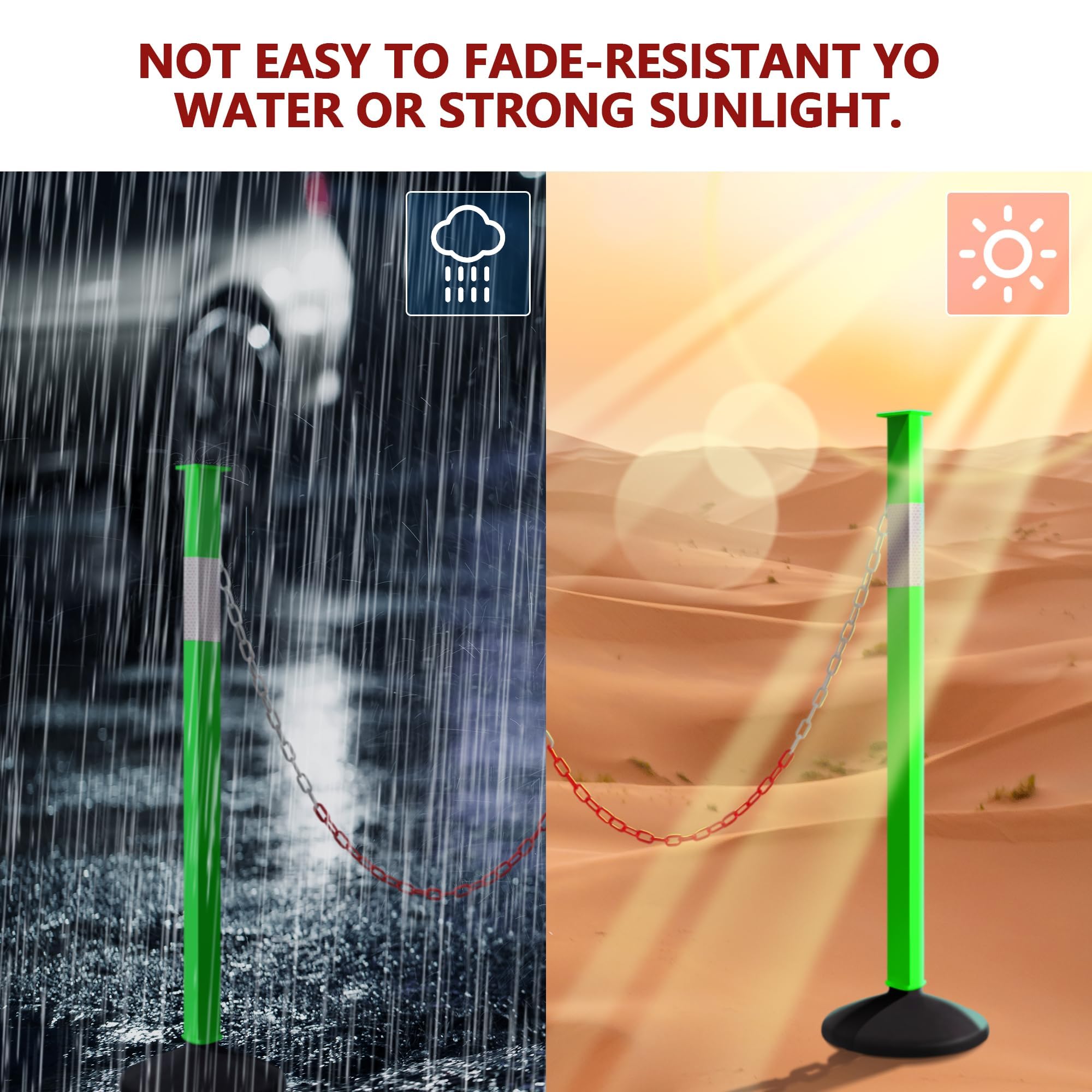 Traffic Delineator Post with Weighted Base & Reflective Collars ...